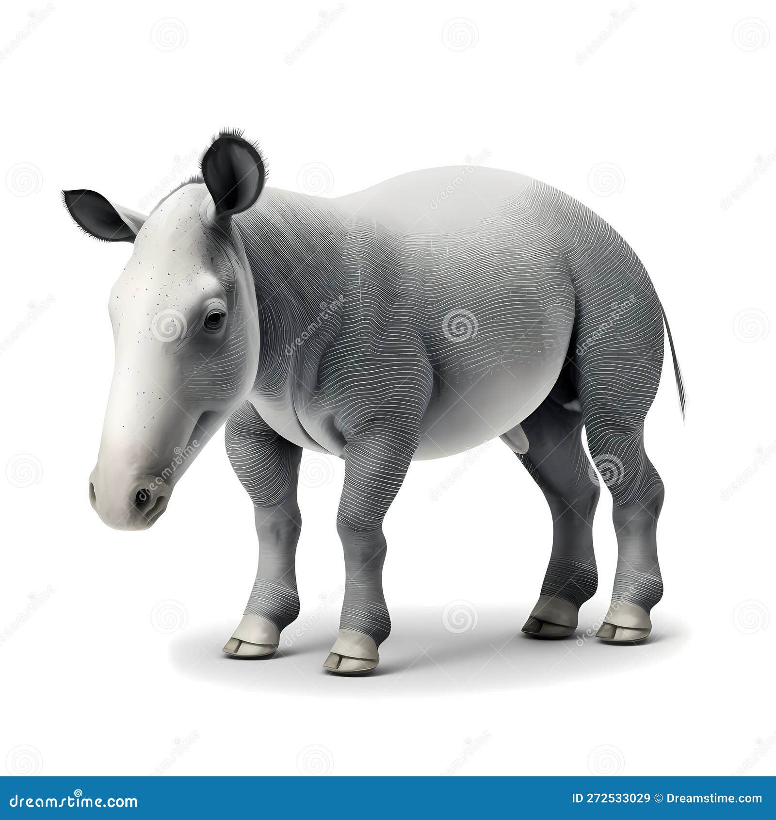 Tapir Isolated White. Generative AI Stock Illustration - Illustration ...