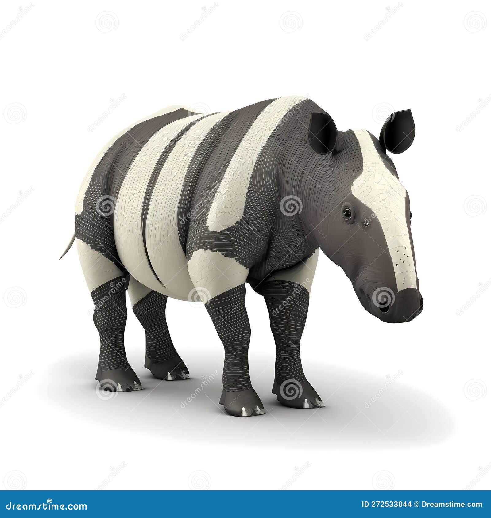 Tapir Isolated White. Generative AI Stock Illustration - Illustration ...