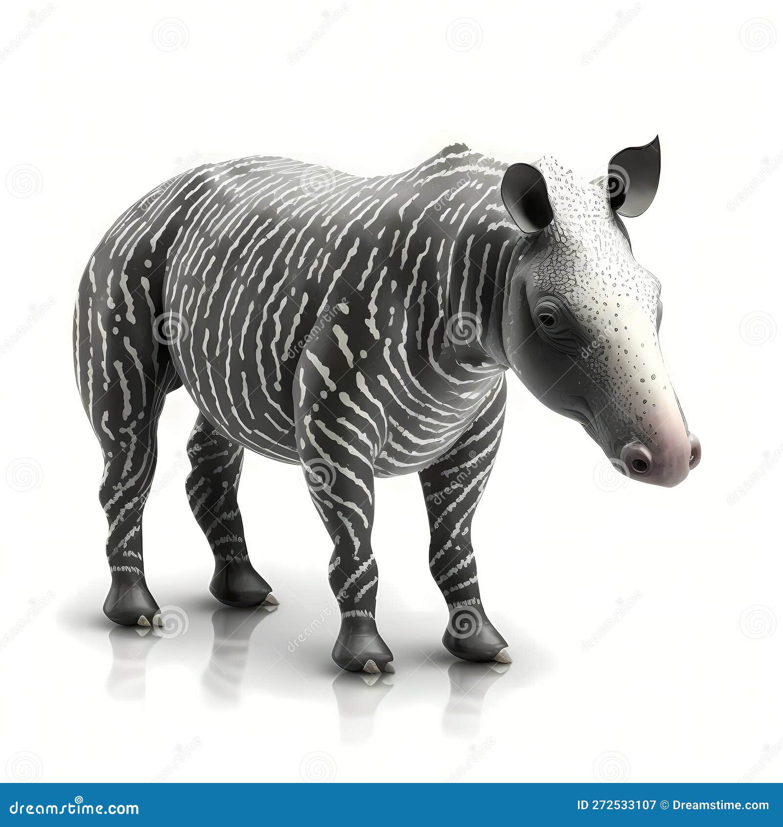 Tapir Isolated White. Generative AI Stock Illustration - Illustration ...