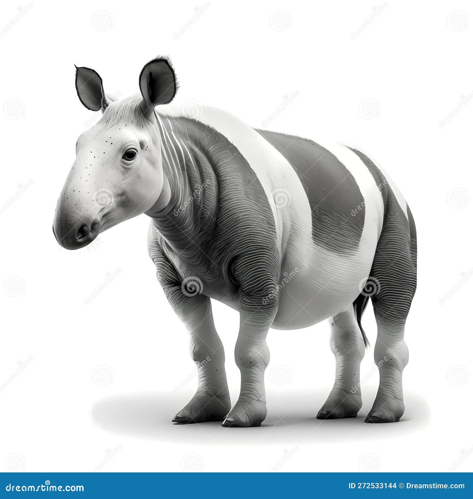 Tapir Isolated White. Generative AI Stock Illustration - Illustration ...
