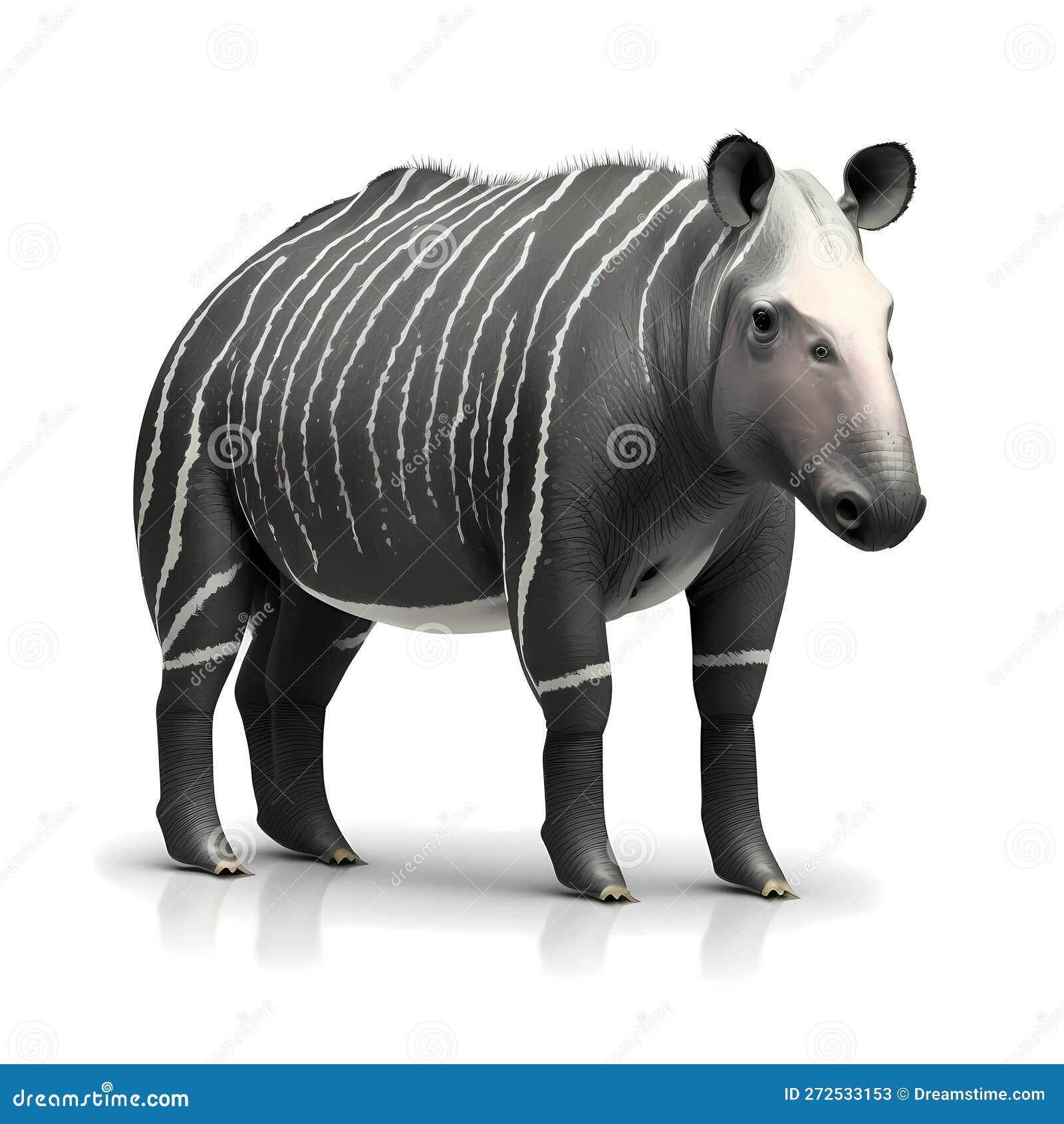 Tapir Isolated White. Generative AI Stock Illustration - Illustration ...