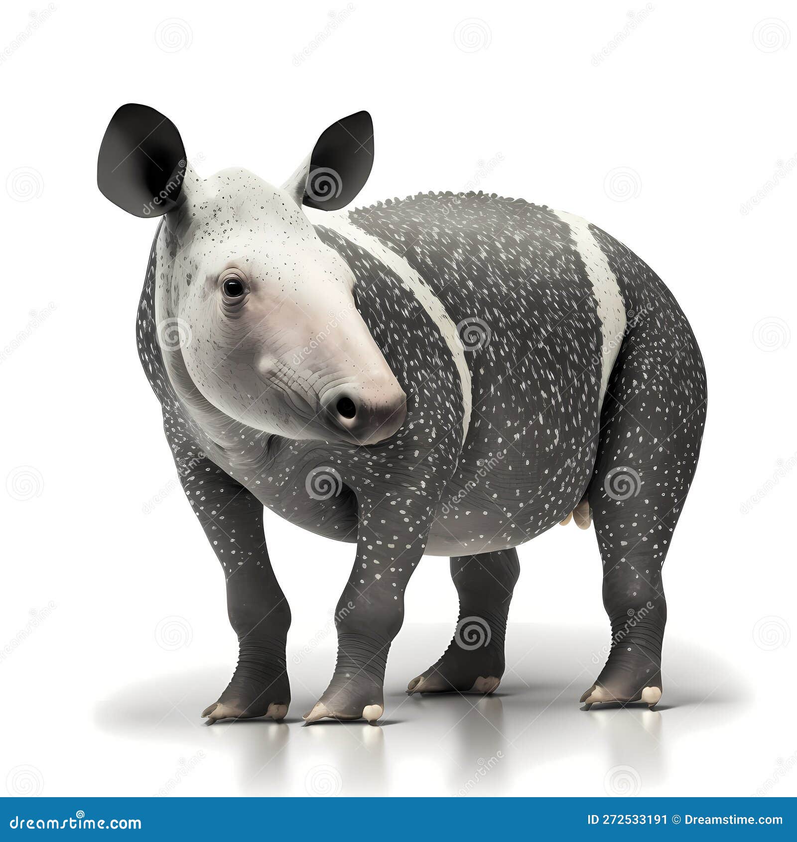 Tapir Isolated White. Generative AI Stock Illustration - Illustration ...
