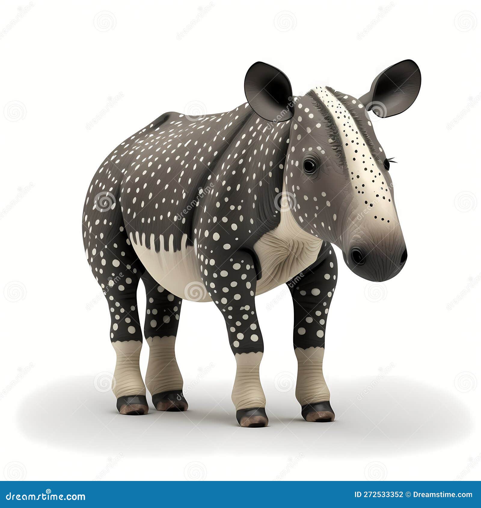 Tapir Isolated White. Generative AI Stock Illustration - Illustration ...