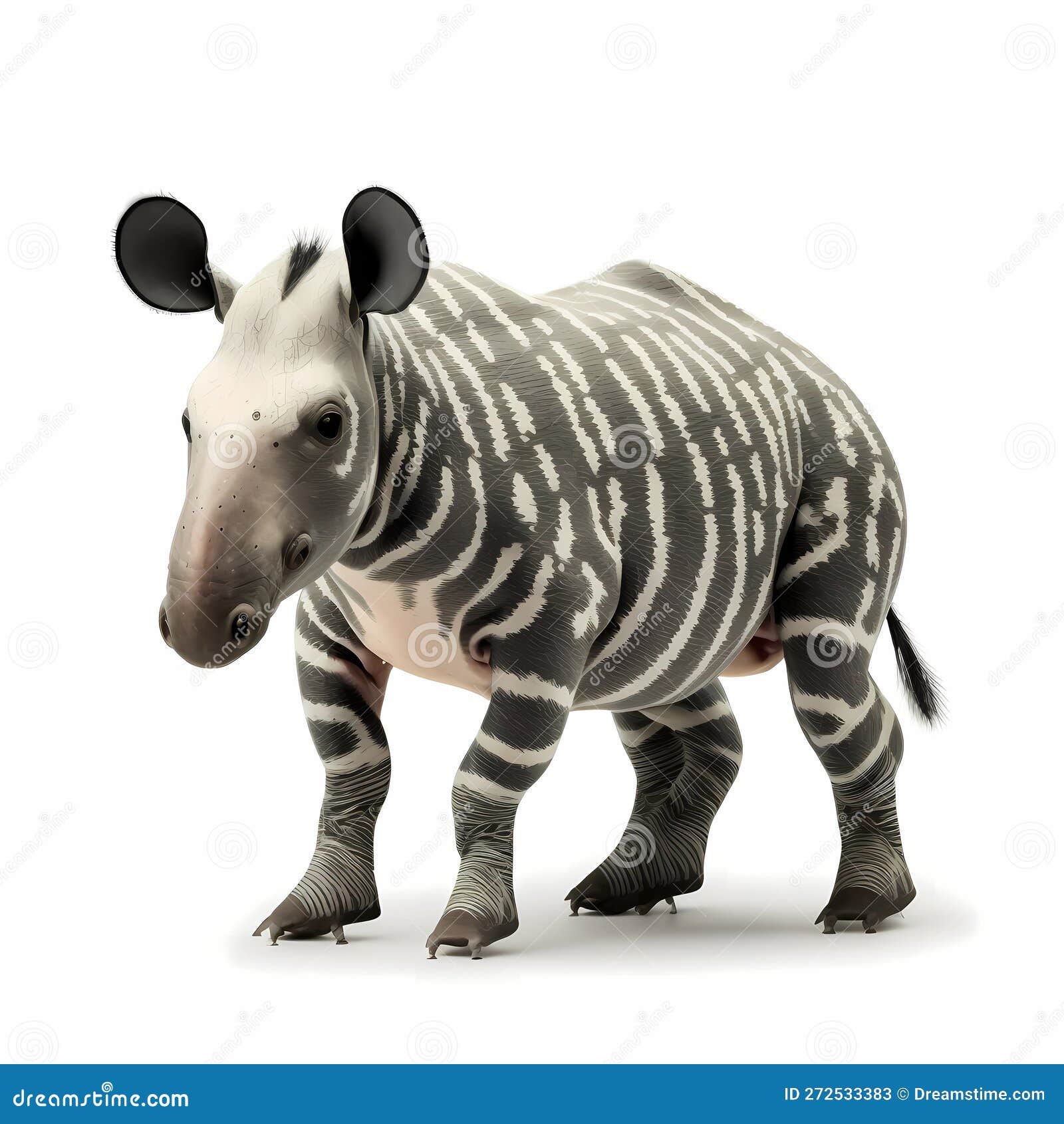 Tapir Isolated White. Generative AI Stock Illustration - Illustration ...