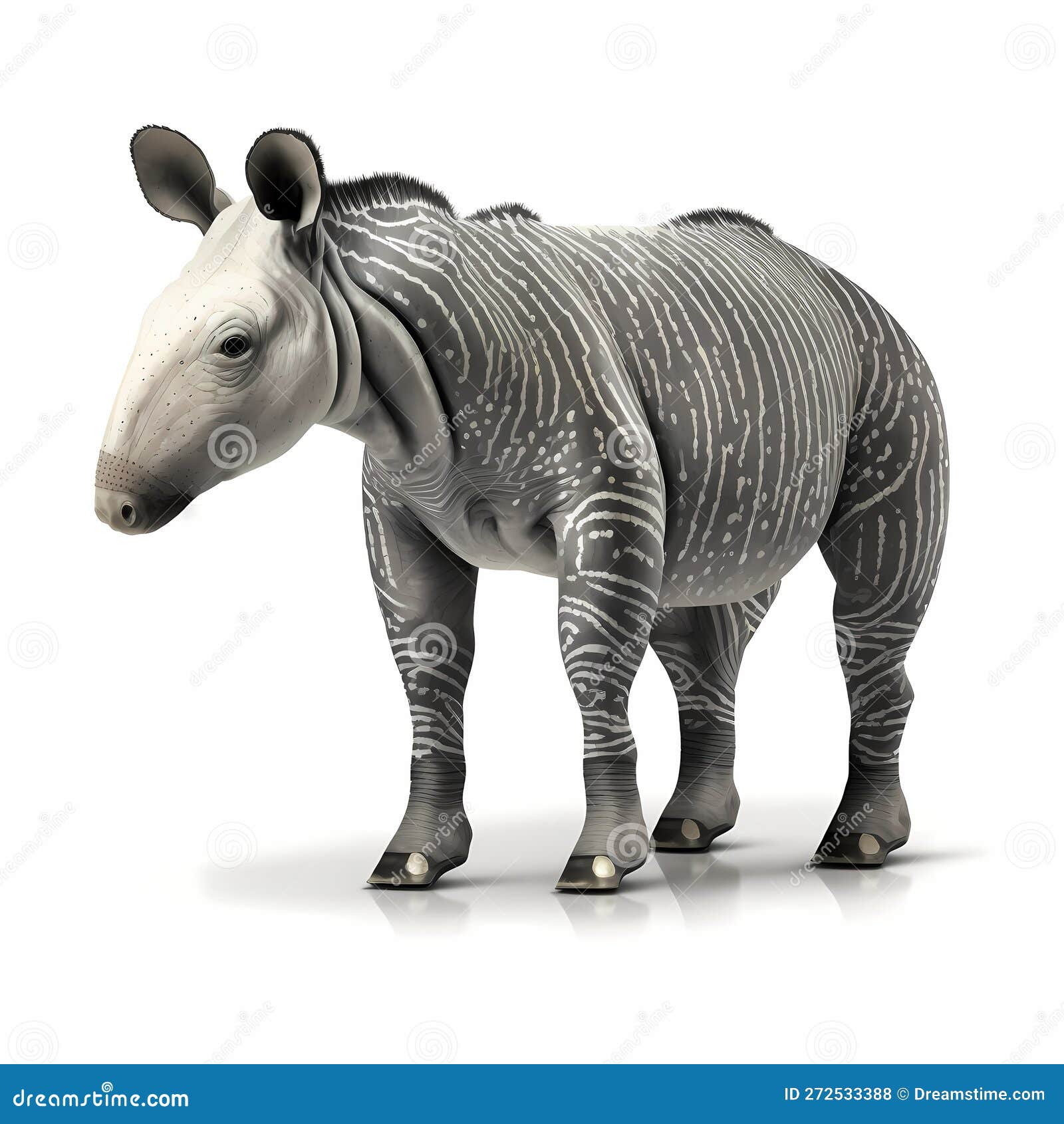 Tapir Isolated White. Generative AI Stock Illustration - Illustration ...