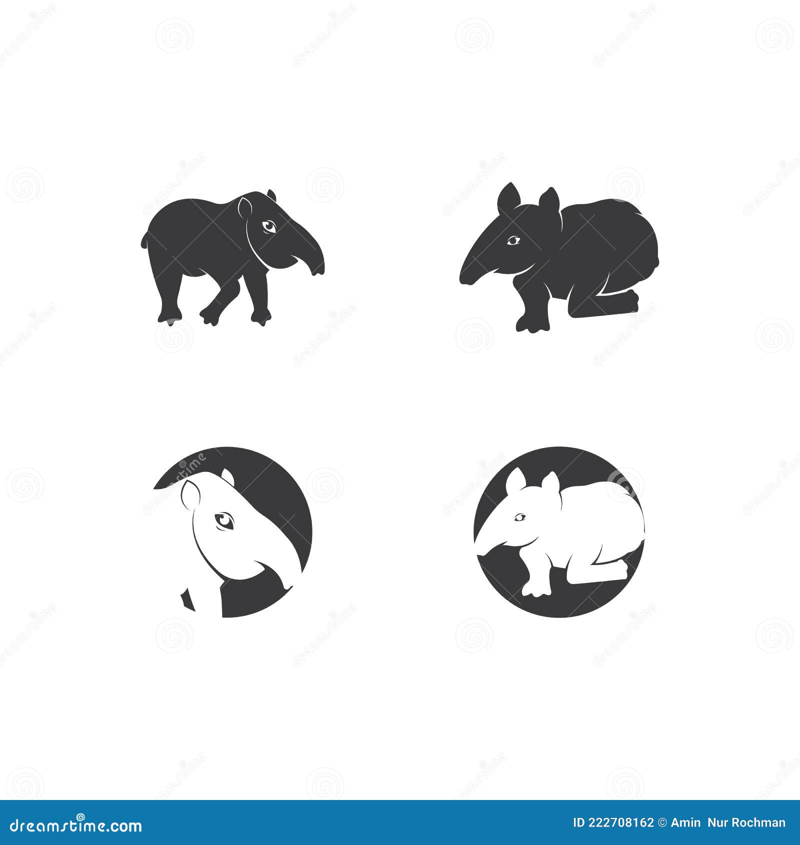 Tapir Logo Vector Template Illustration Stock Vector - Illustration of ...