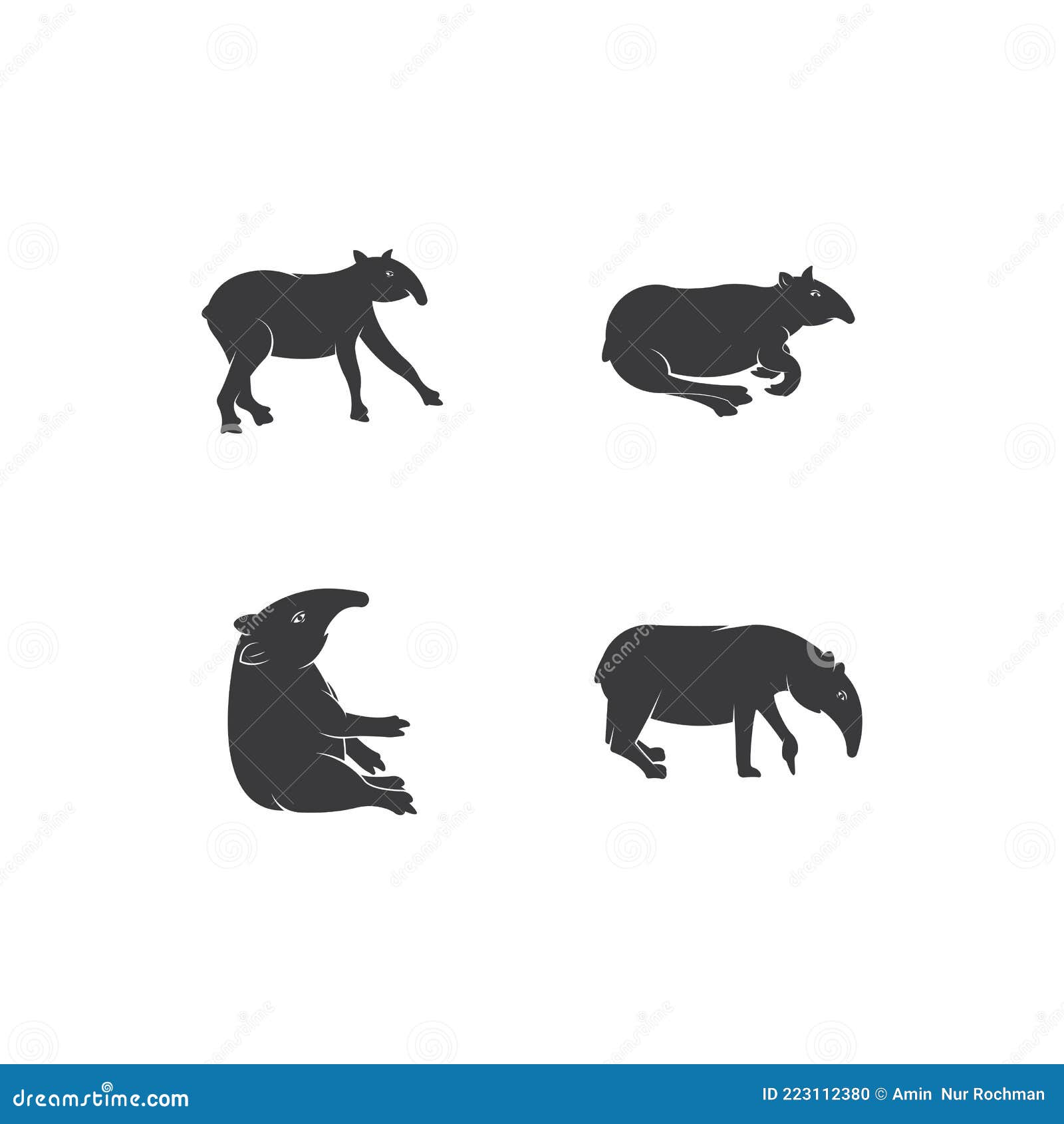 Tapir Logo Vector Template Illustration Stock Vector - Illustration of ...