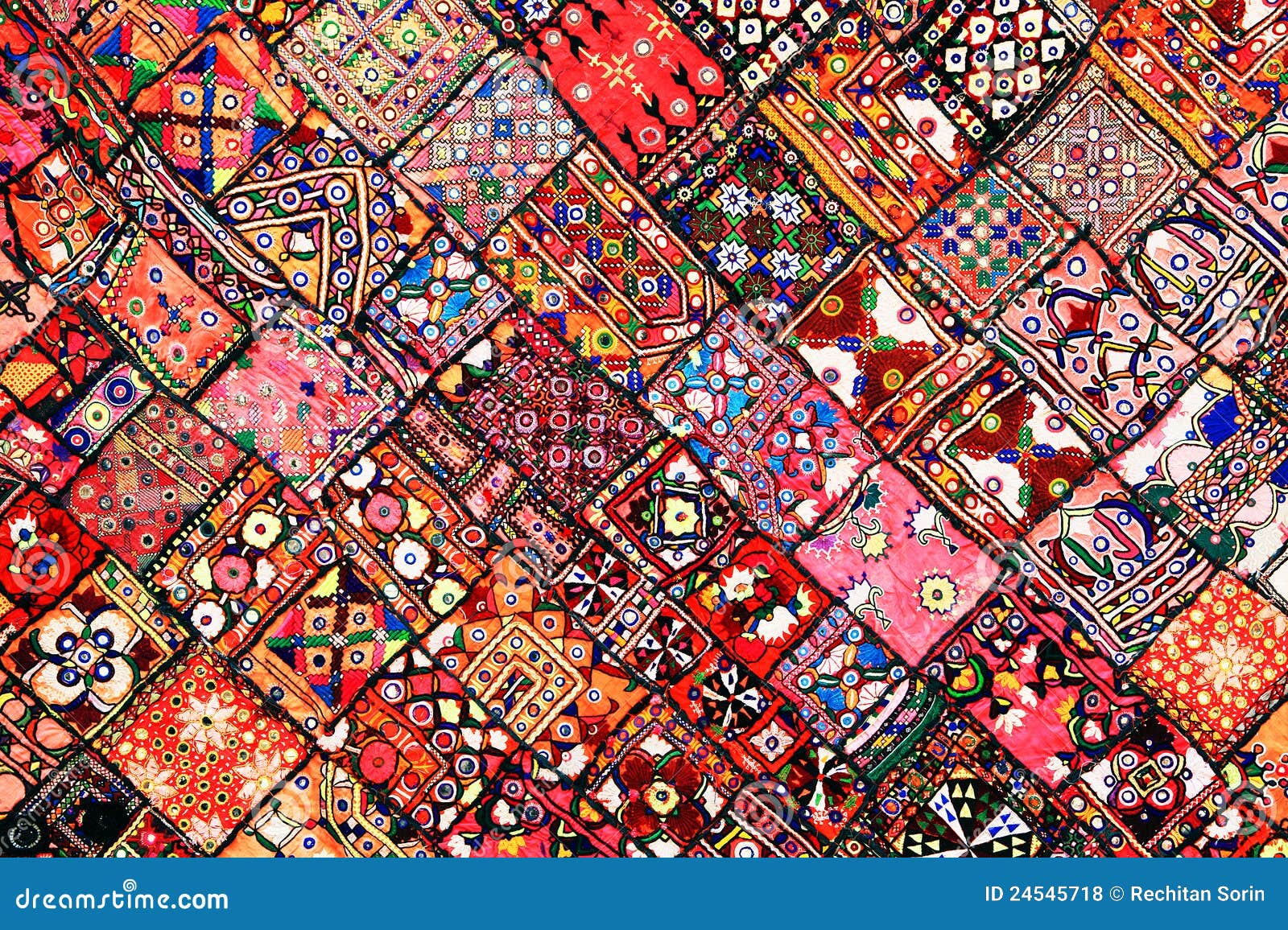 Tapis indien de patchwork photo stock. Image du coloré - 24545718