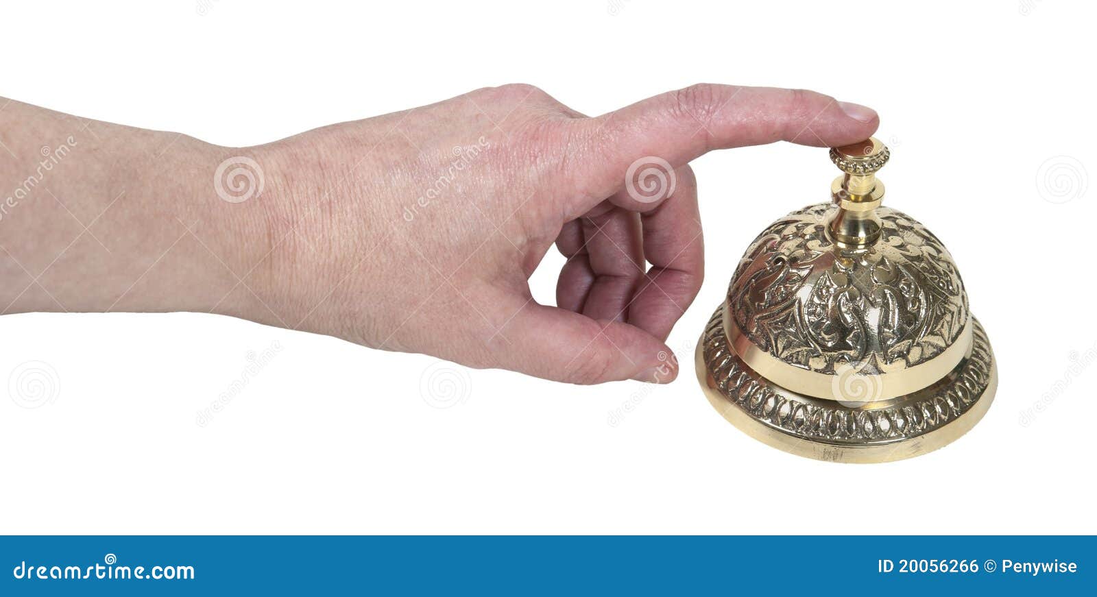 Tapping a Brass Service Bell Stock Photo - Image of hotel, ding: 20056266