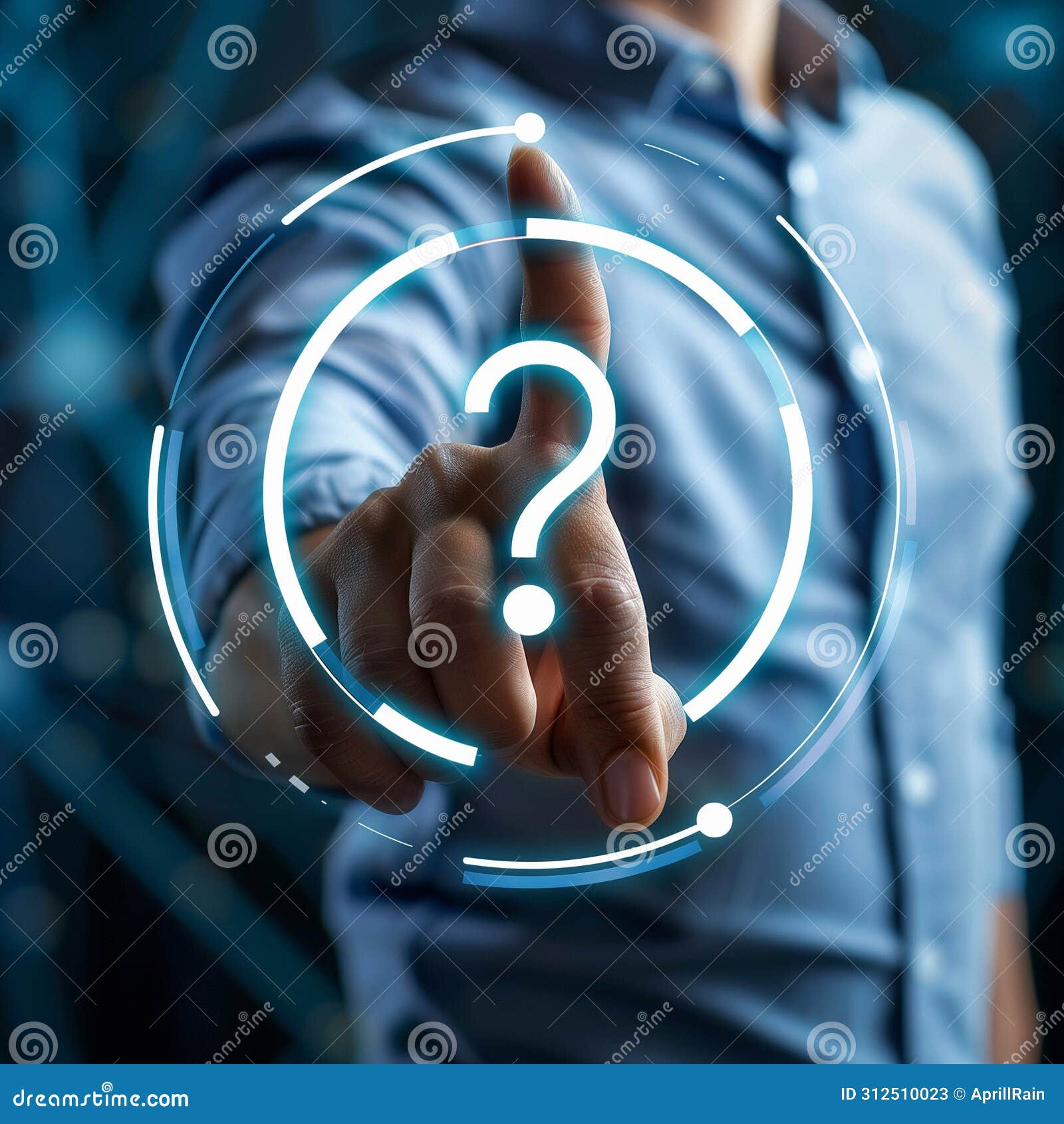 Tapping on the Digital Virtual Screen. Success, Confirmation Stock ...