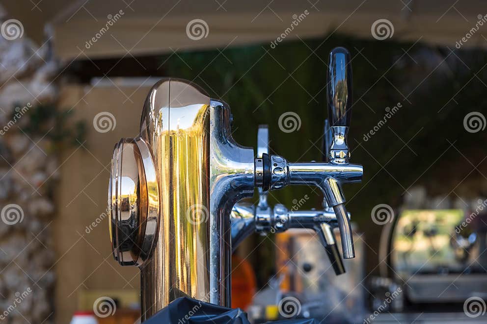 Tapping Equipment. Taps for Tapping Beer on the Beach Stock Photo ...