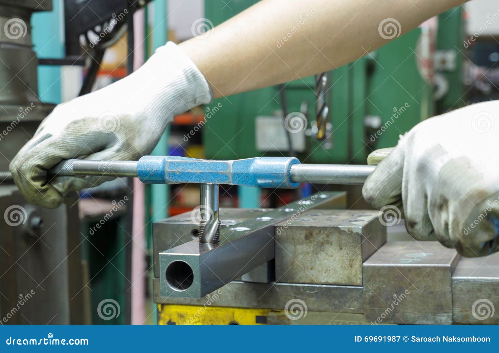 Tapping metal box stock image. Image of hand, equipment - 69691987
