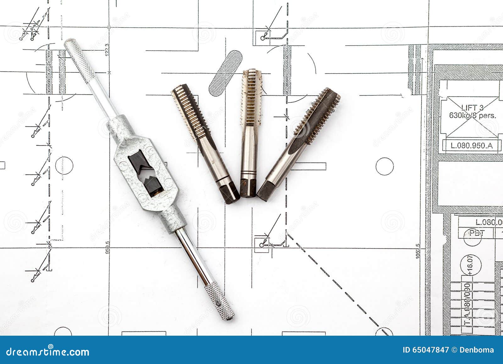 Tapping operation on plan stock image. Image of stainless - 65047847