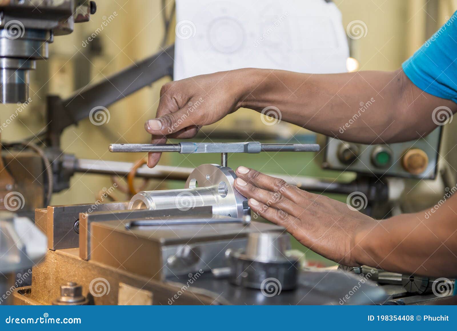 The Tapping Operation by Skill Worker. Stock Photo - Image of factory ...
