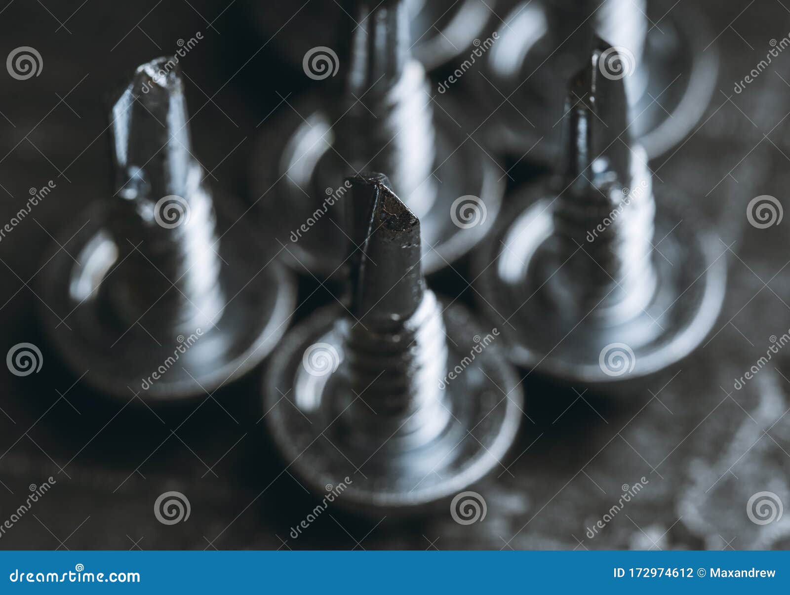 Tapping Made of Steel on the Dark Rustic Background Stock Photo - Image ...