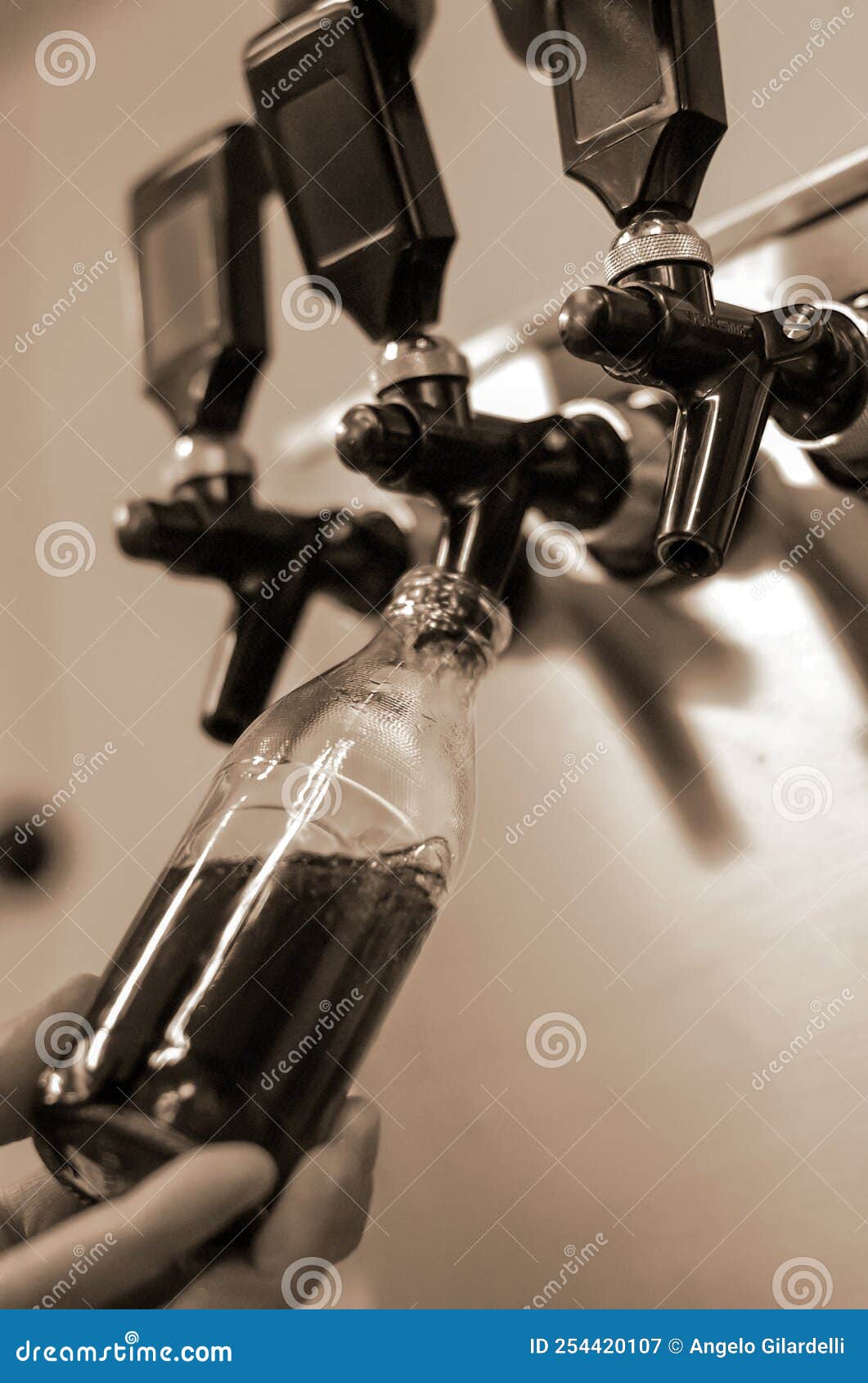 Tapping of Soft Drink for a Taste Test in the Beverage Industry Stock ...