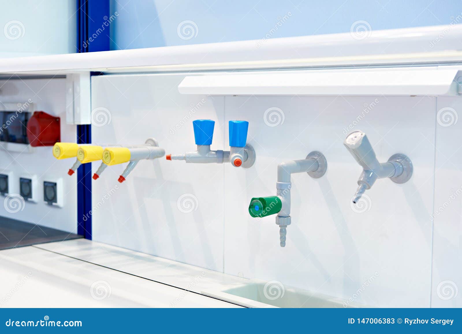 Taps in Chemical Laboratory Stock Image - Image of biology, faucet ...