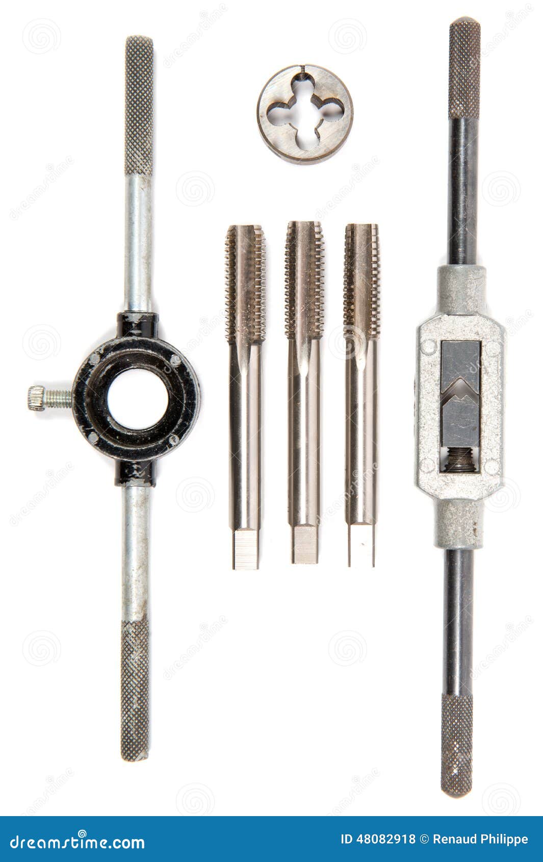 Taps and Dies for the Mechanical Stock Photo - Image of stainless ...