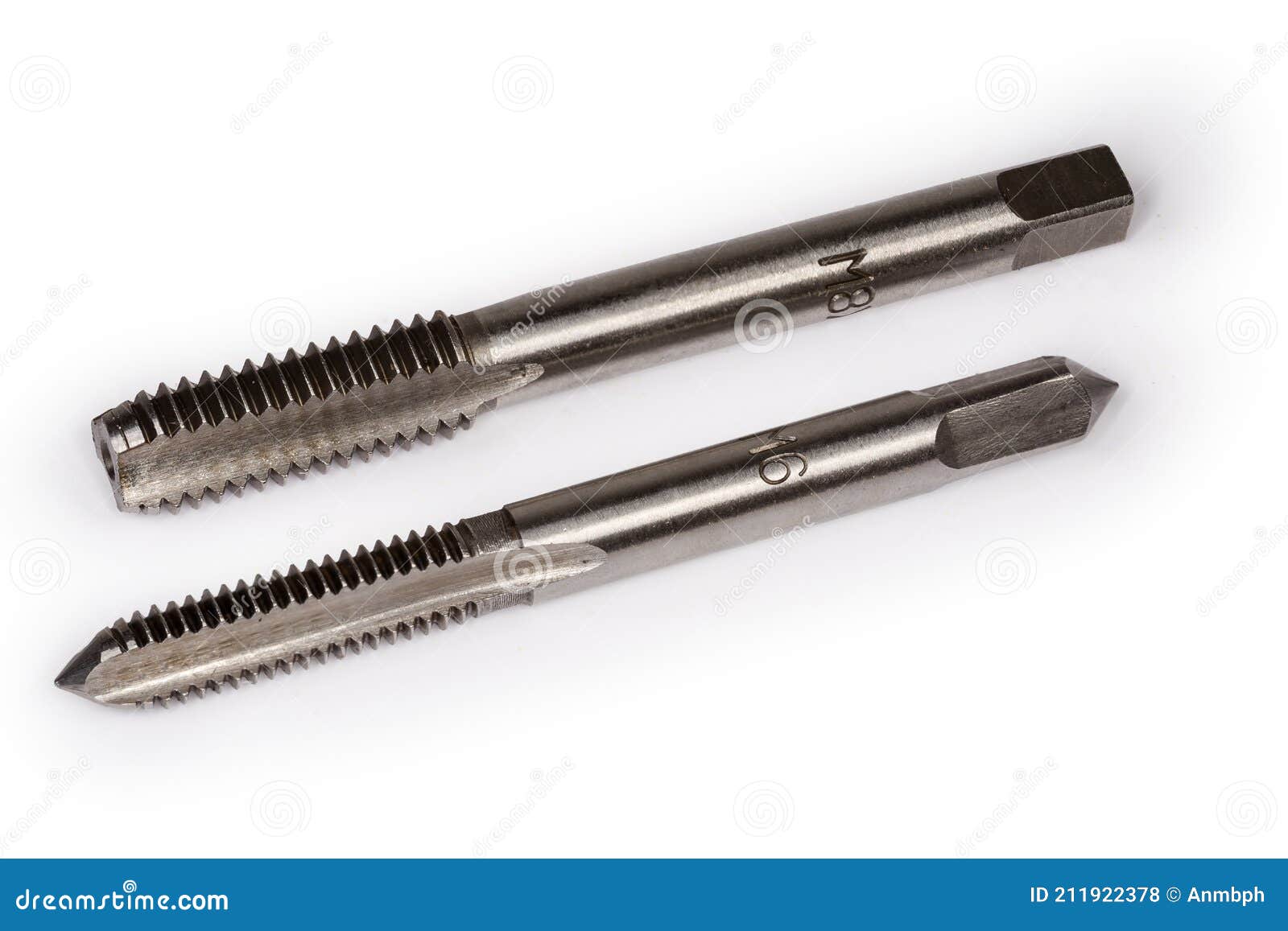 Taps with Different Metric Thread Size Designation Close-up Stock Photo ...