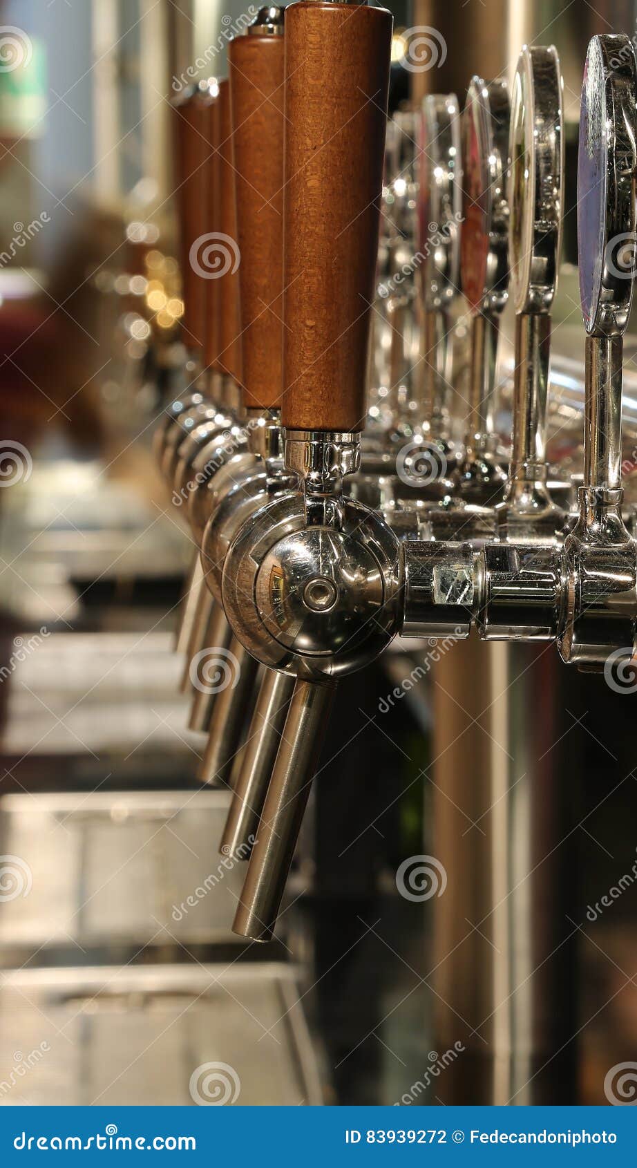 Taps for Draft Beer in the Pub Stock Photo - Image of liquid, cafe ...