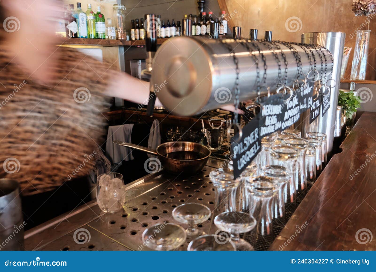 Taps for draft beer in pub stock image. Image of brew - 240304227