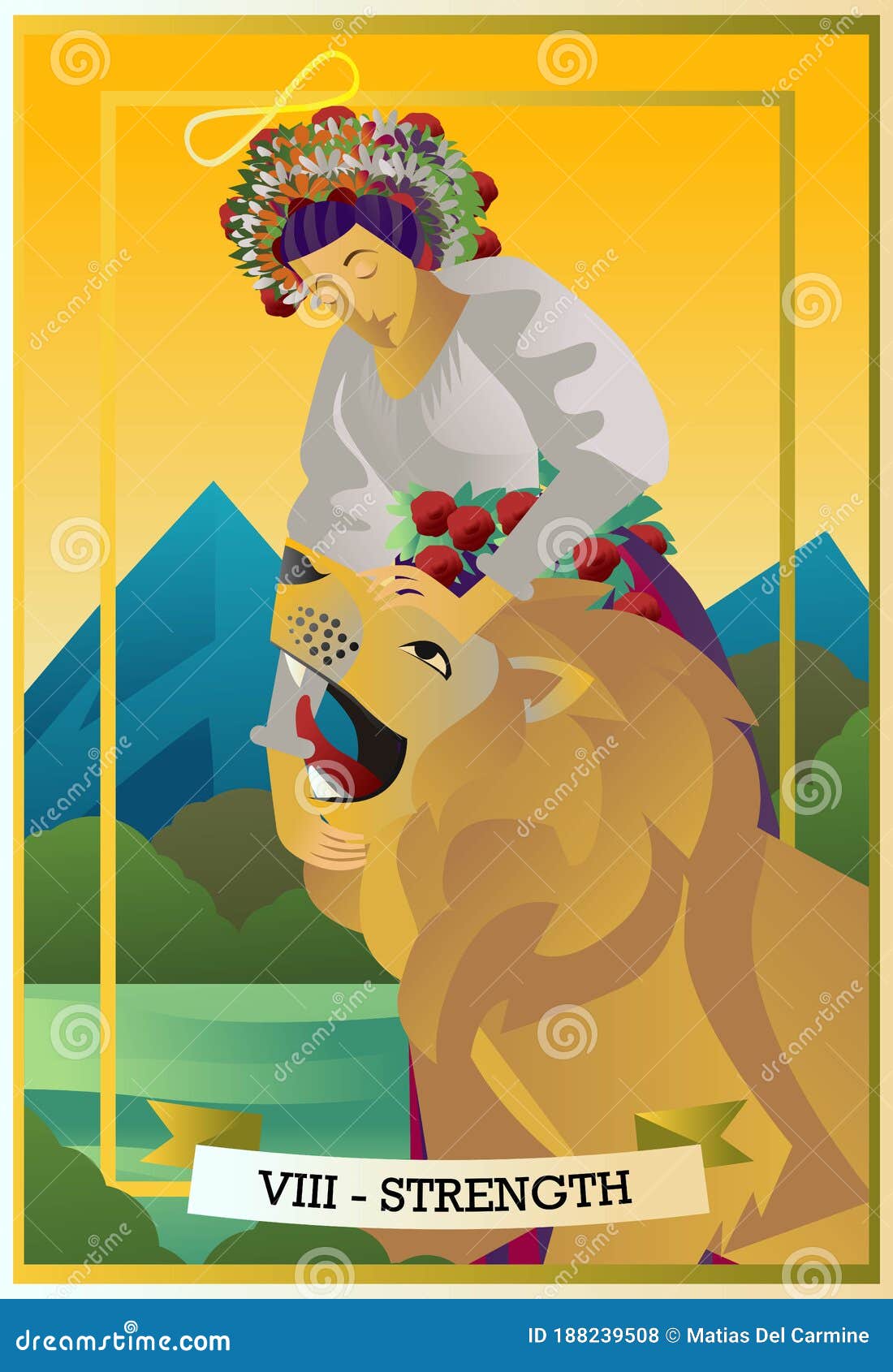 Strength Tarot Card Major Arcana Rider Waite Smith Royalty-Free Stock ...