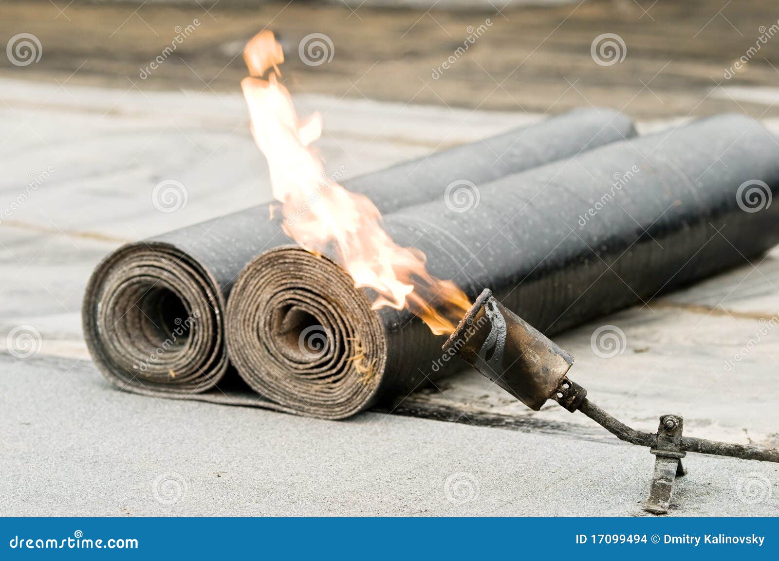 Tar Roofing Felt Roll and Blowpipe Stock Photo - Image of propane ...