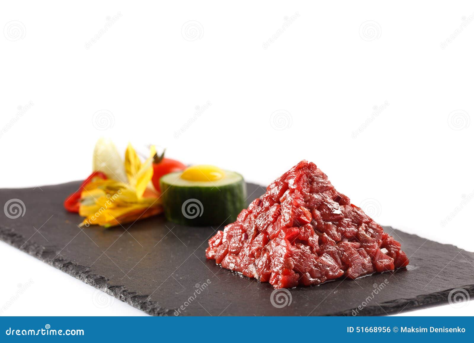 Tar-tar Beaf Meat Pyramida View Stock Photo - Image of meal, lunch ...