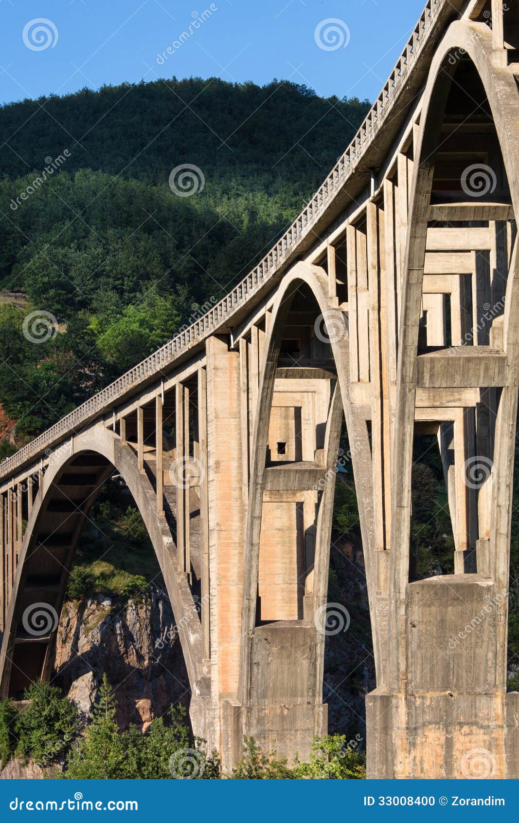 Tara Concrete Arc Bridge in the Mountains Stock Photo - Image of forest ...