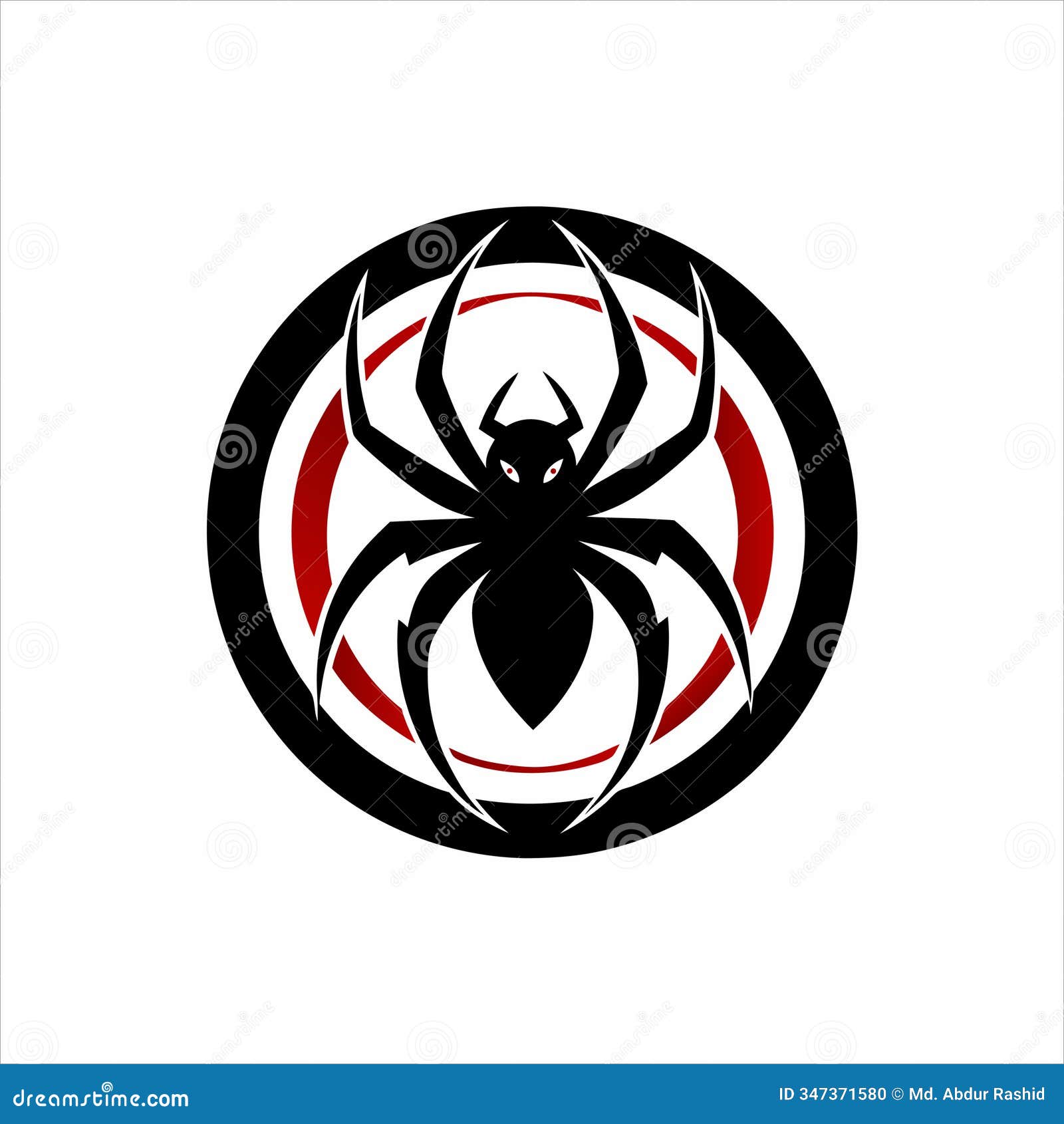 Tarantula Silhouette Mascot Template on White Background Stock ...