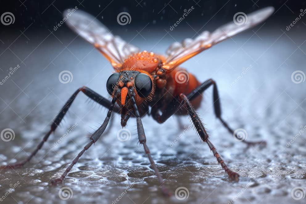 Tarantula Hawk Wasp Captured in Mid-flight Stock Image - Image of ...