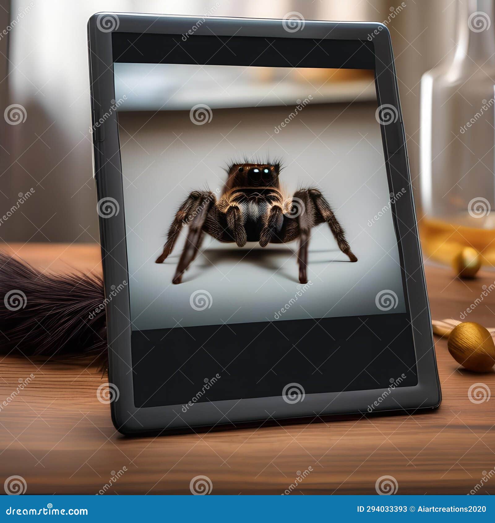 A Tarantula Using a Tablet As a Touchscreen To Create Digital Spider ...