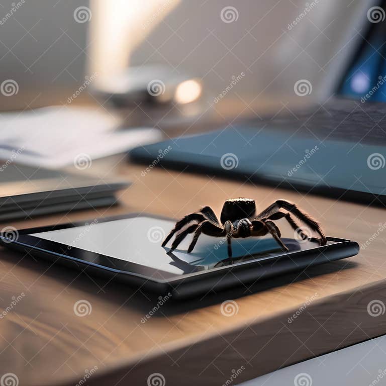 A Tarantula Using a Tablet As a Touchscreen To Create Digital Spider ...