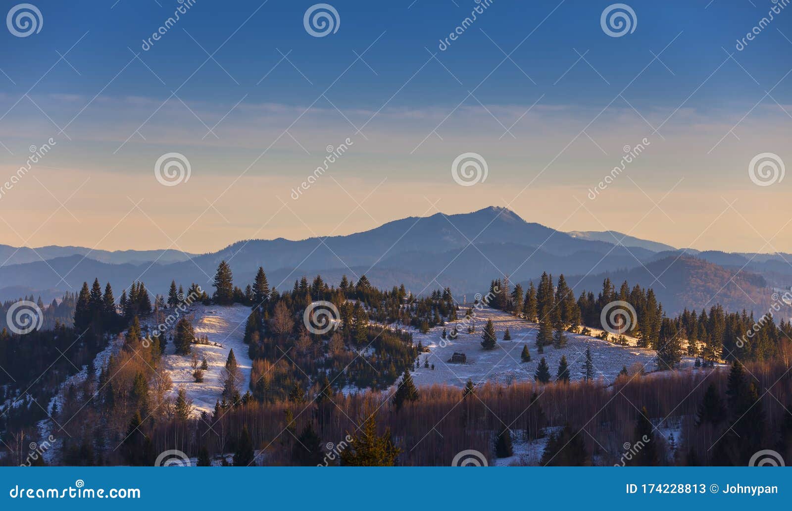 Tarcau Mountain Landscape in Winter Stock Image - Image of landscape ...