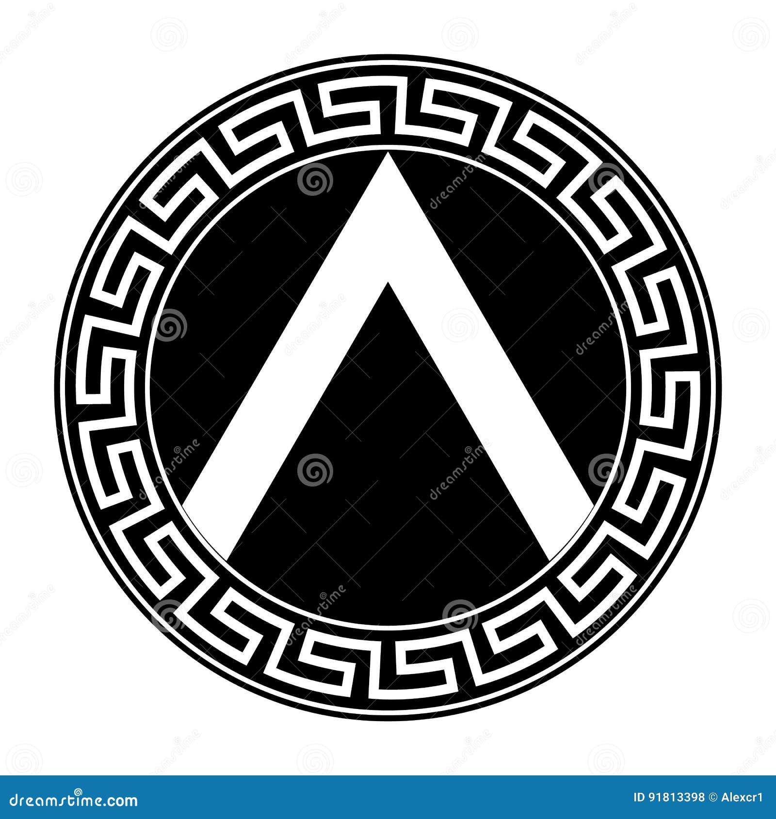 Tarcza spartan ilustracja wektor. Ilustracja złożonej z spartański ...