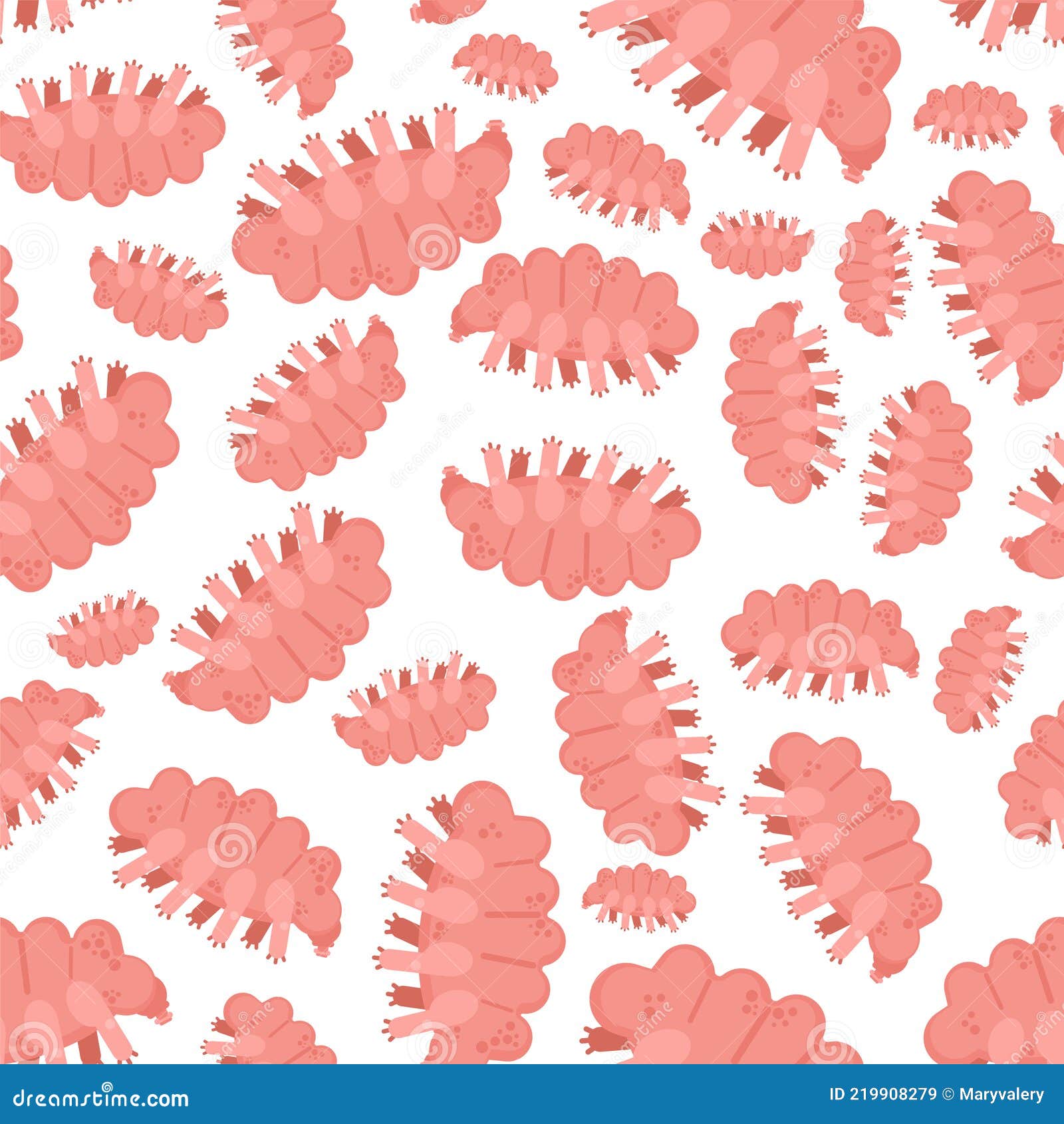 Tardigrada Pattern Seamless. Type Of Microscopic Invertebrate ...