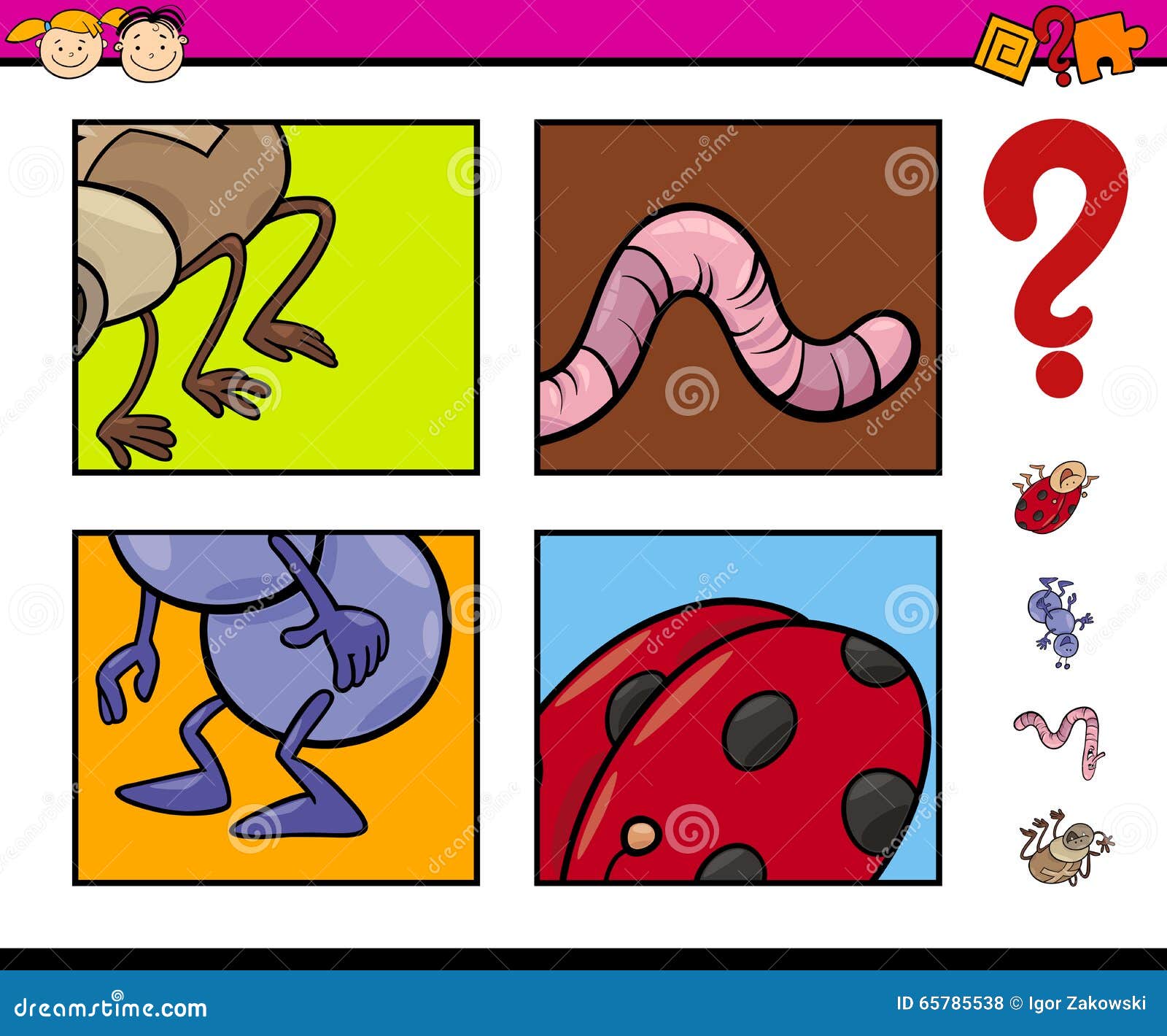 Tarea Preescolar Con Los Insectos Ilustración del Vector - Ilustración ...