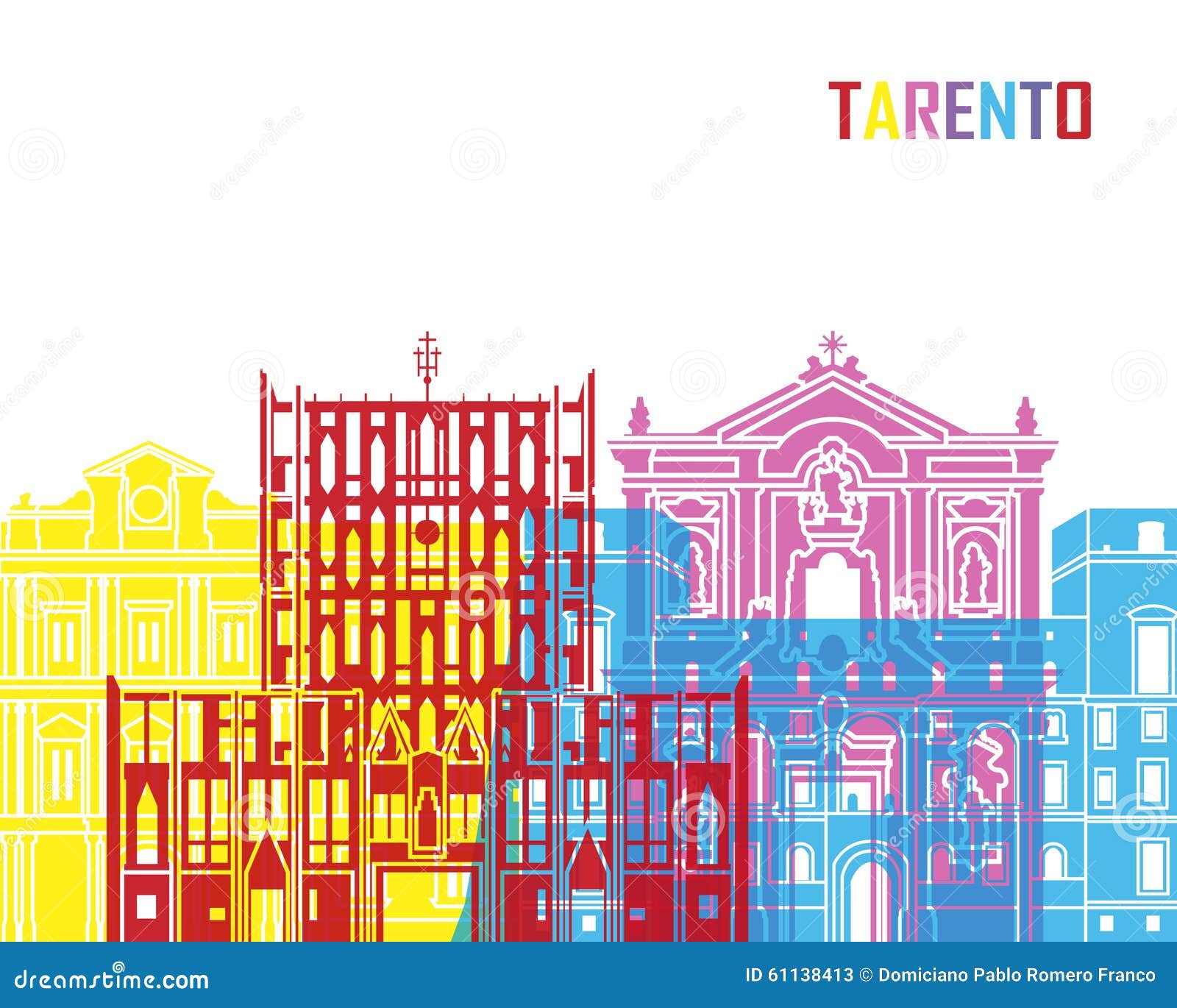 Tarento-Skylineknall vektor abbildung. Illustration von kreativität ...