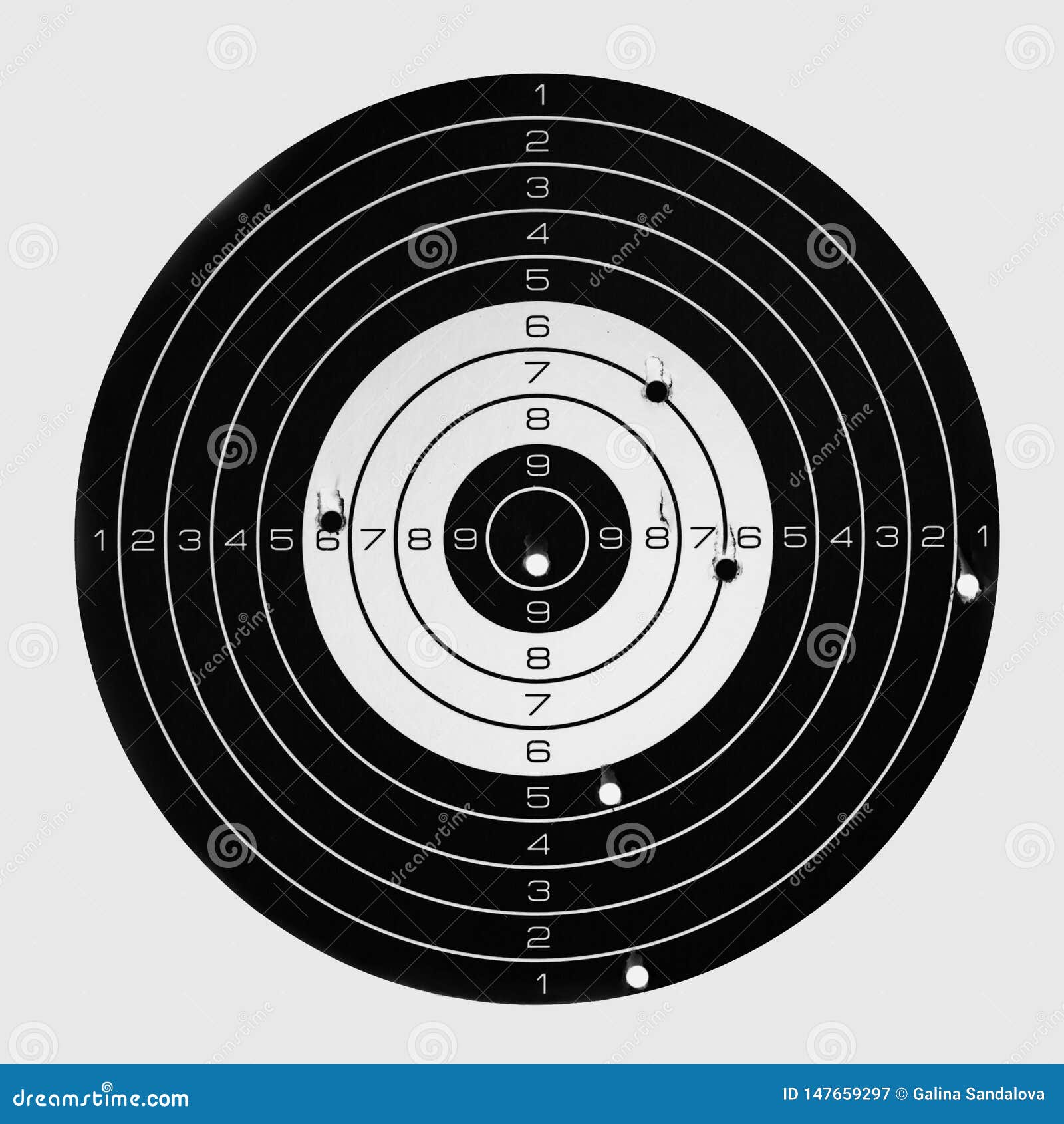Target after Accurate Shooting, Hit the Bull`s Eye Stock Image - Image ...