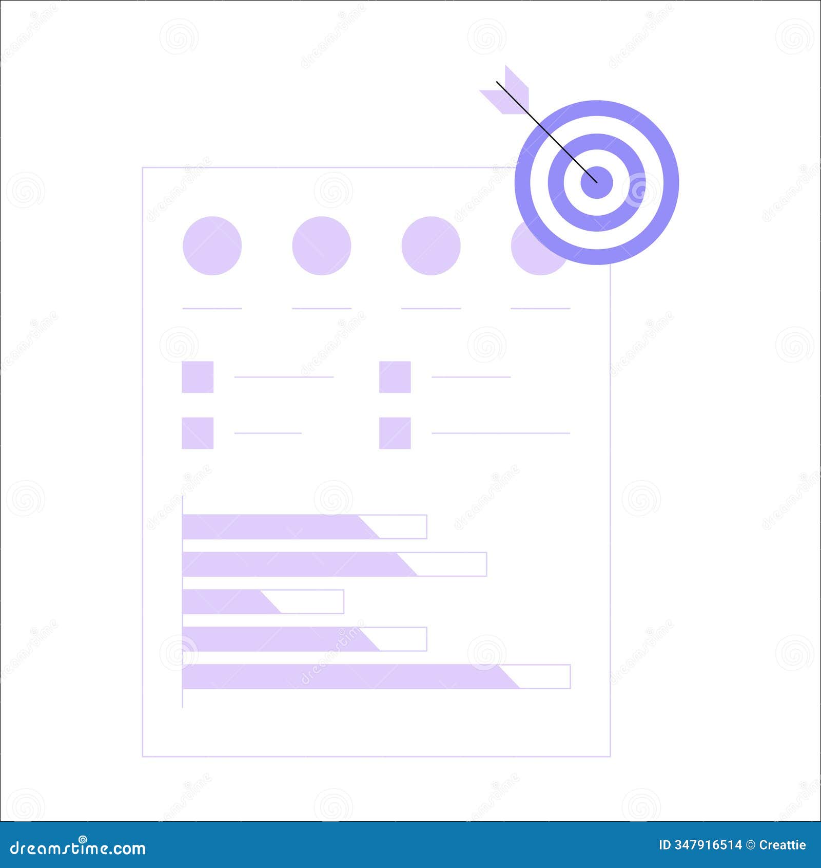 Target Achieved on Business Report in Flat Vector Illustration ...
