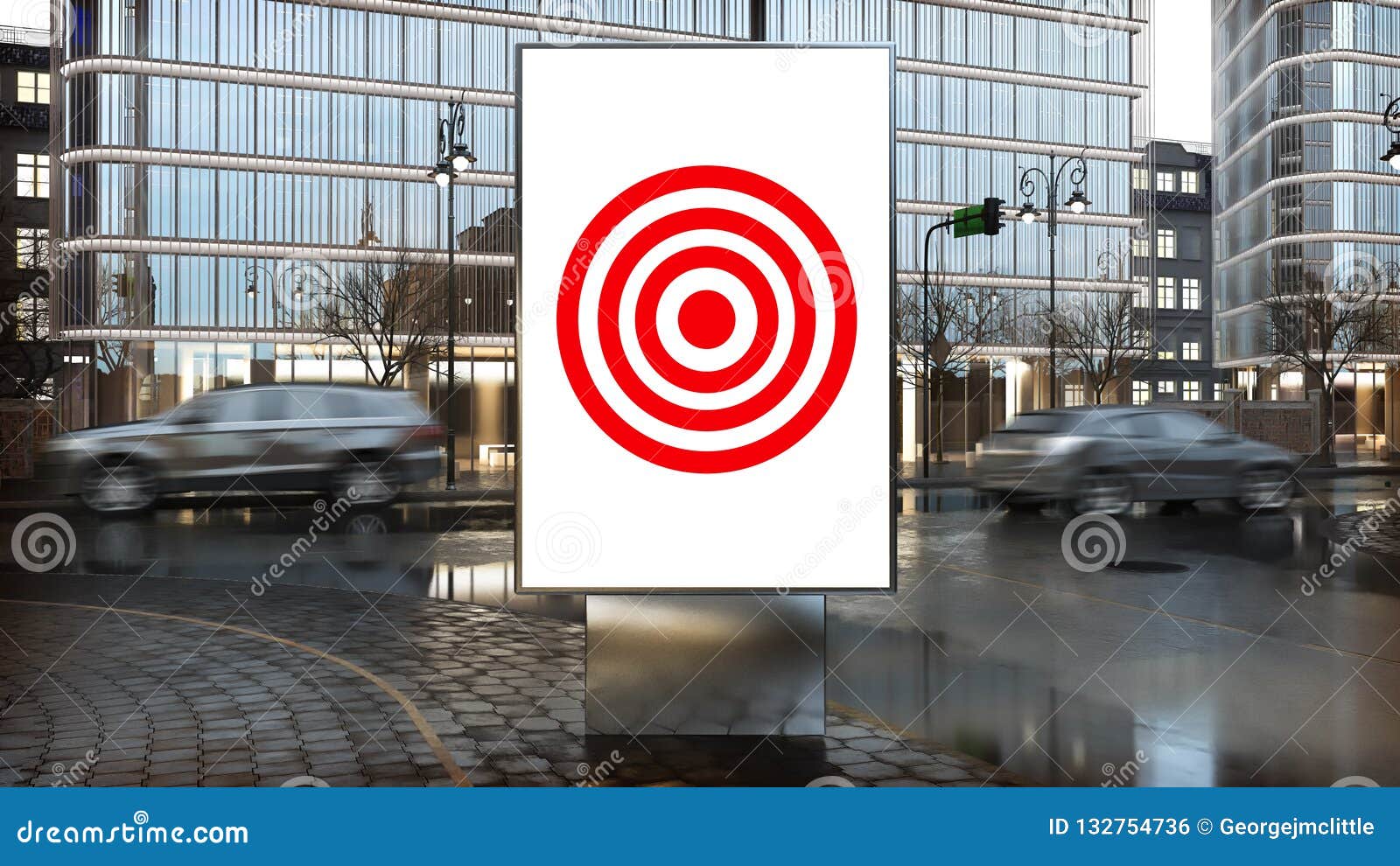 Target Advertisement on Billboard on City Downtown Stock Photo - Image ...