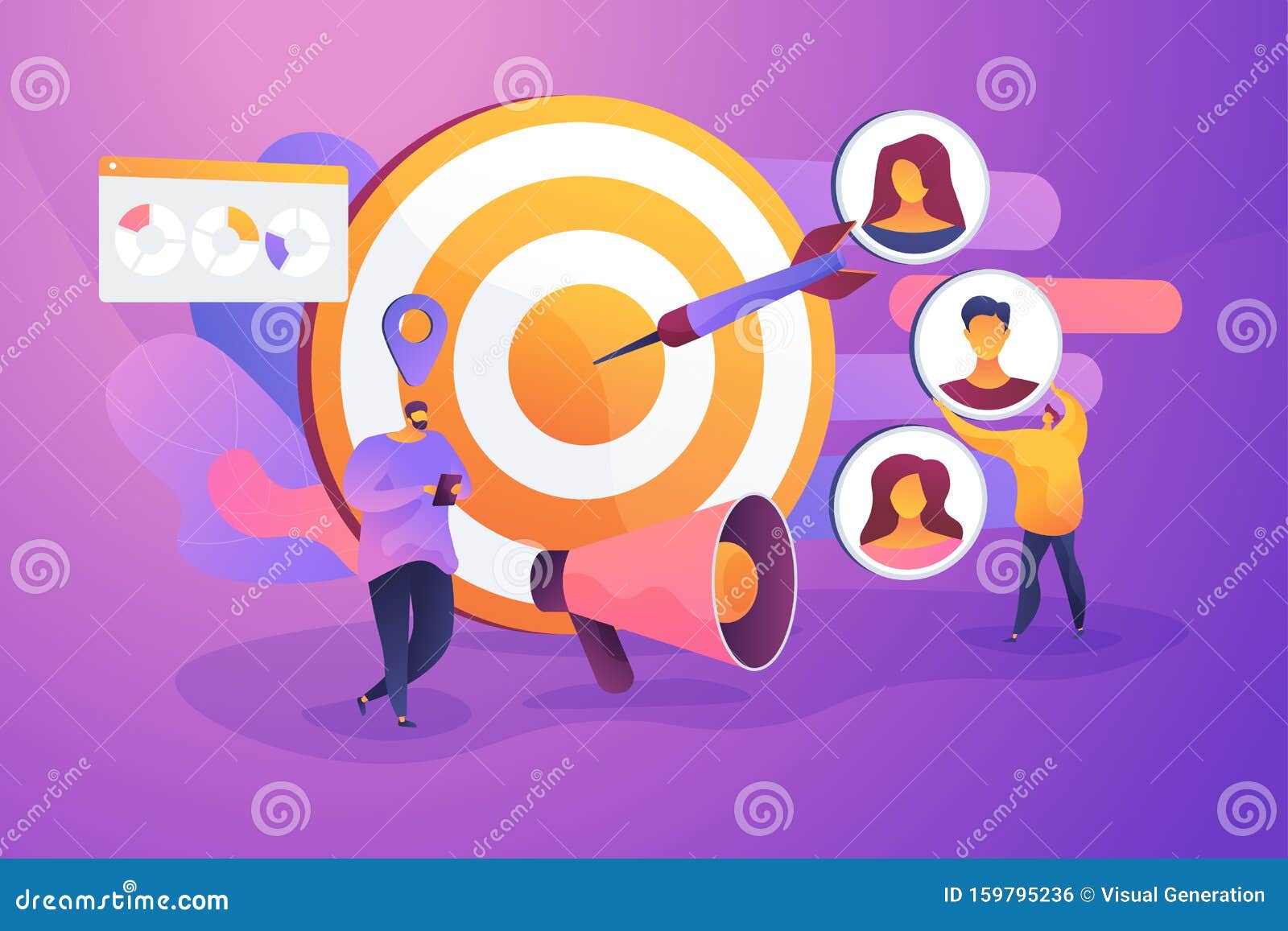 Target Advertisement Flat Vector Illustration Stock Vector ...