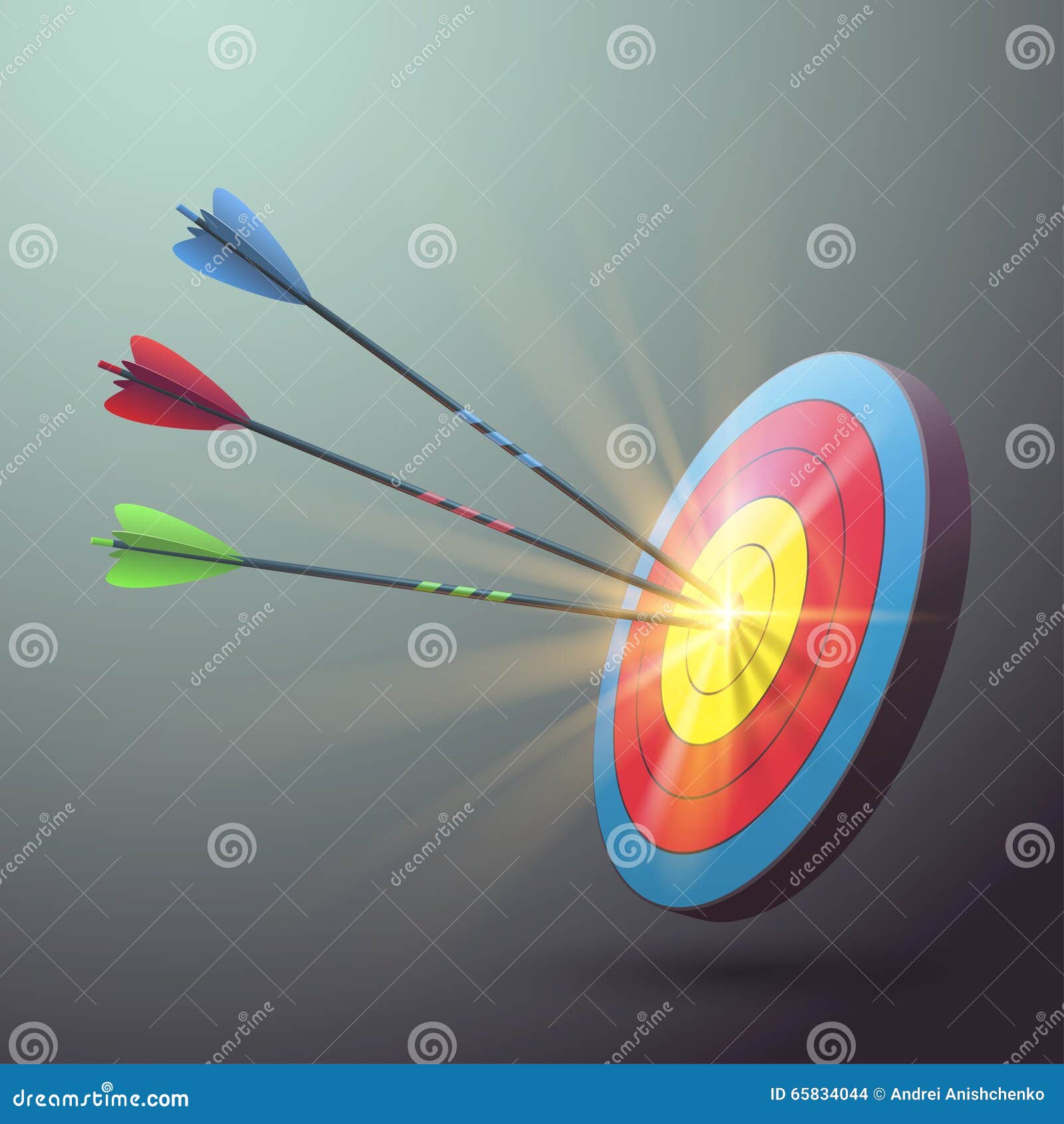 Target Aim with Arrows and Light Effect Stock Vector - Illustration of ...