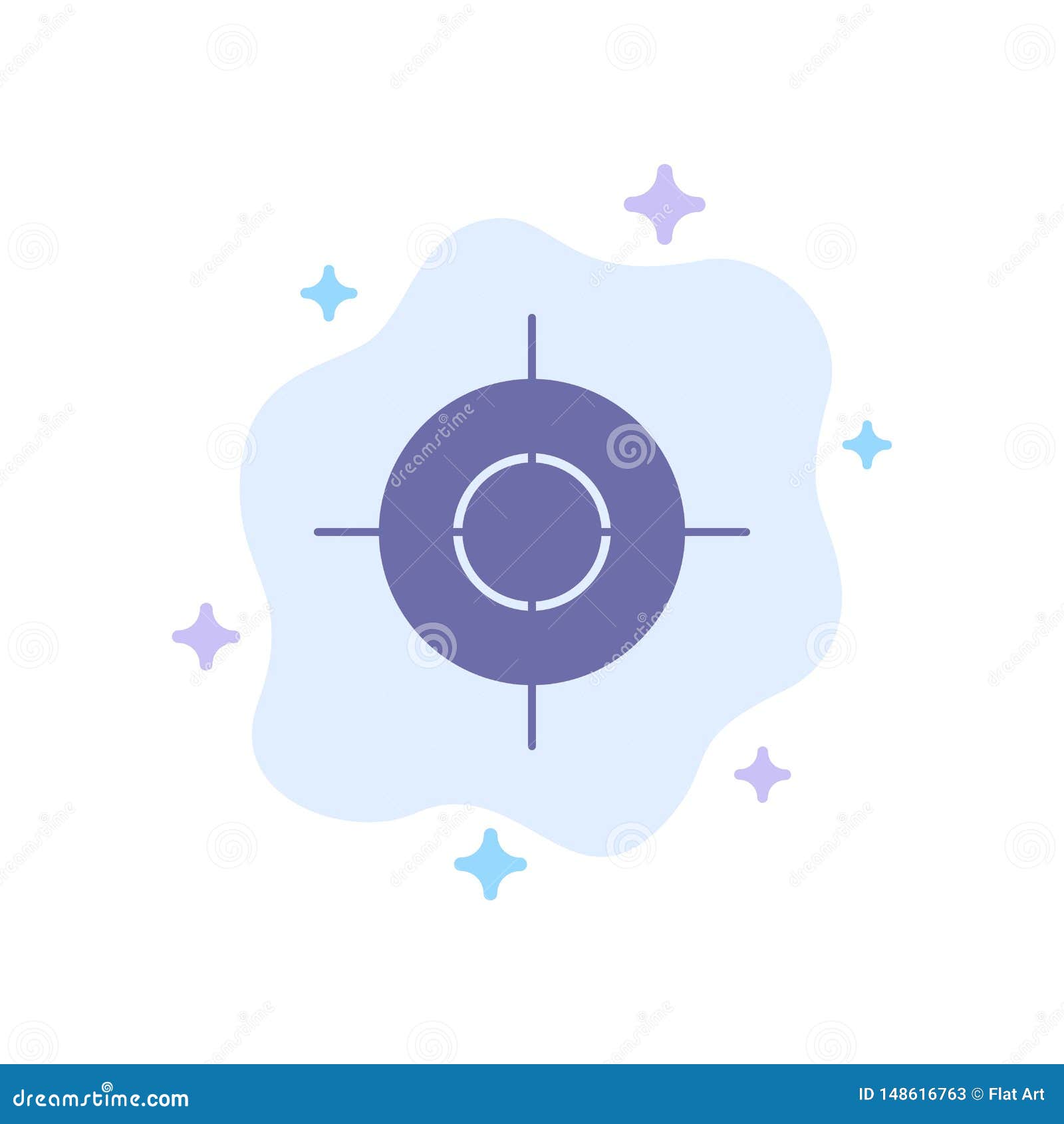 Target, Aim, Interface Blue Icon on Abstract Cloud Background Stock ...