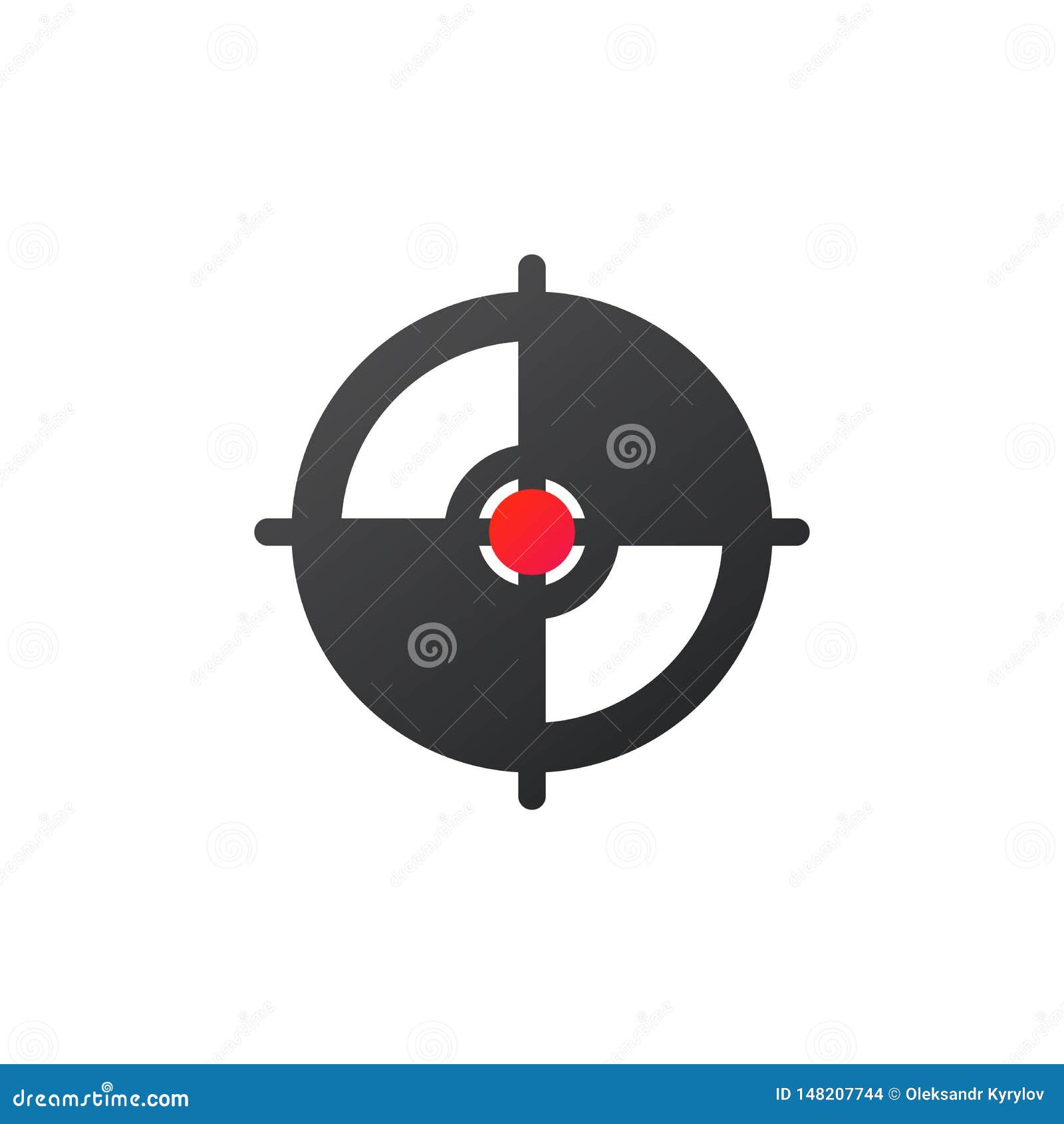 Target Aim Scope Icon, Vector Illustration Isolated on White Background ...
