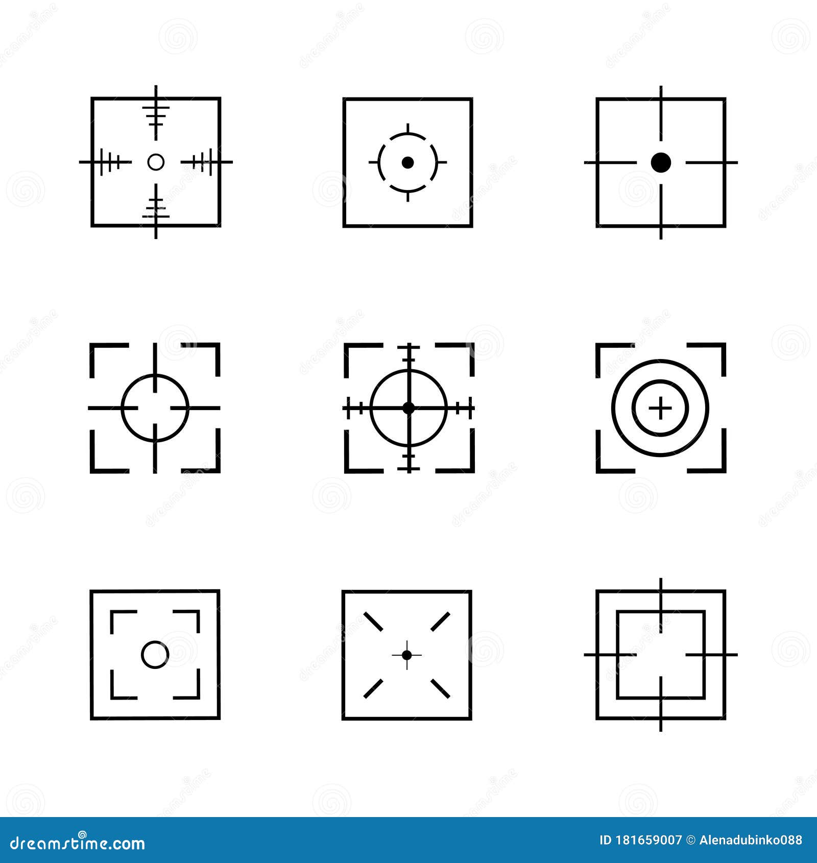 Targets Destination. Aim Sniper Shoot Focus Cursor Bullseye Mark ...
