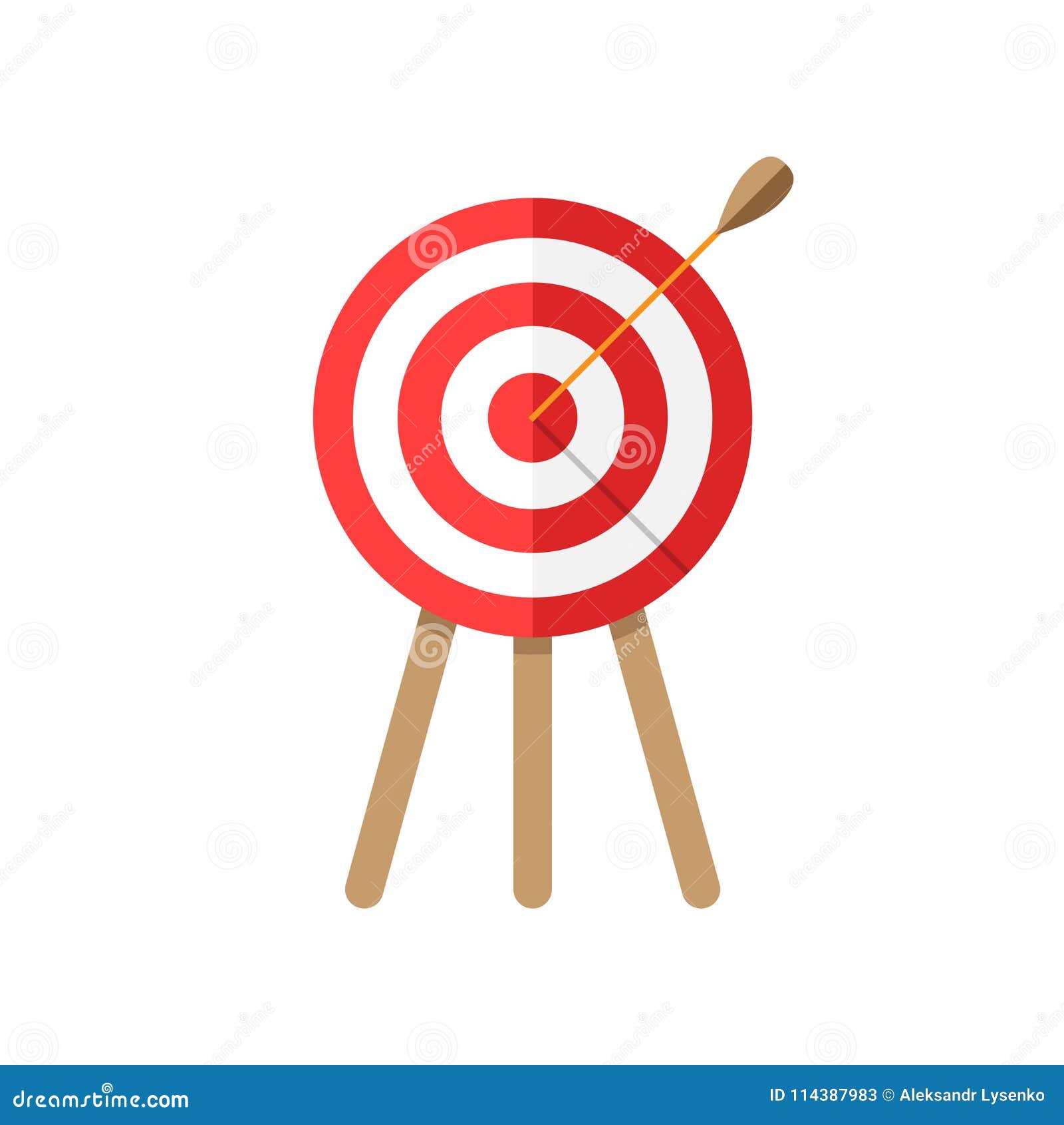 Target Aim Vector Icon In Flat Style Darts Game Illustration On Stock