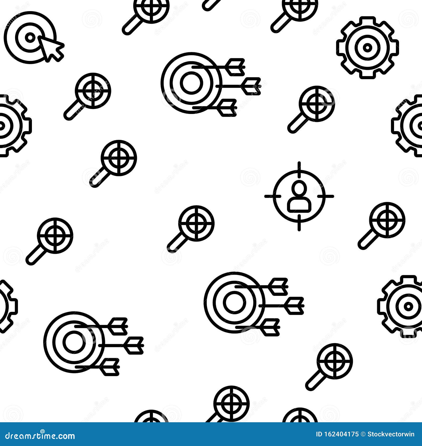 Target Aim Vector Seamless Pattern Stock Vector - Illustration of ...