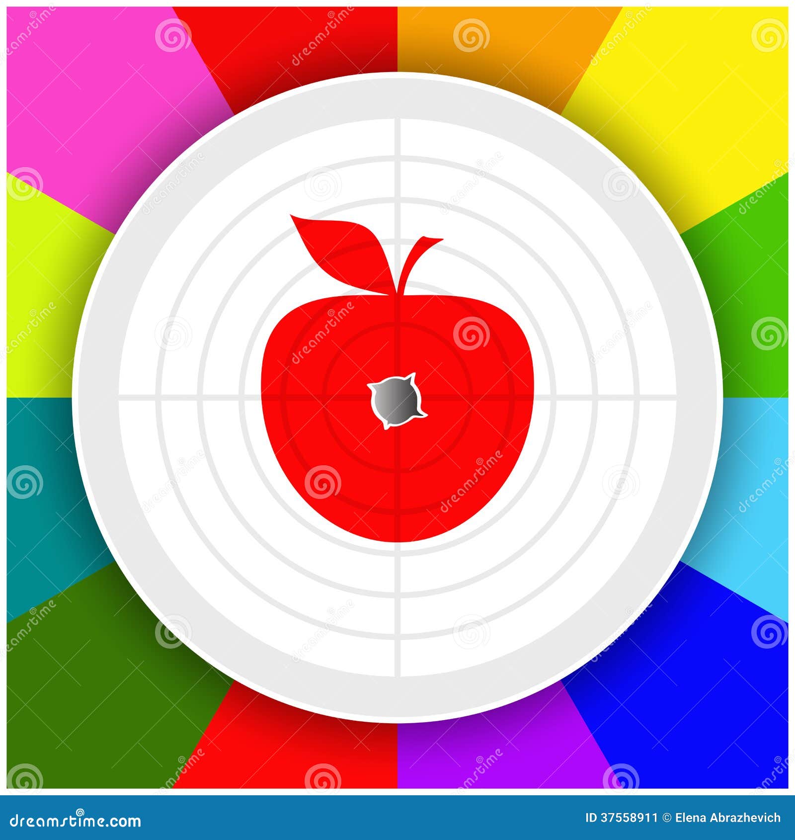 Target with apple stock vector. Illustration of business - 37558911