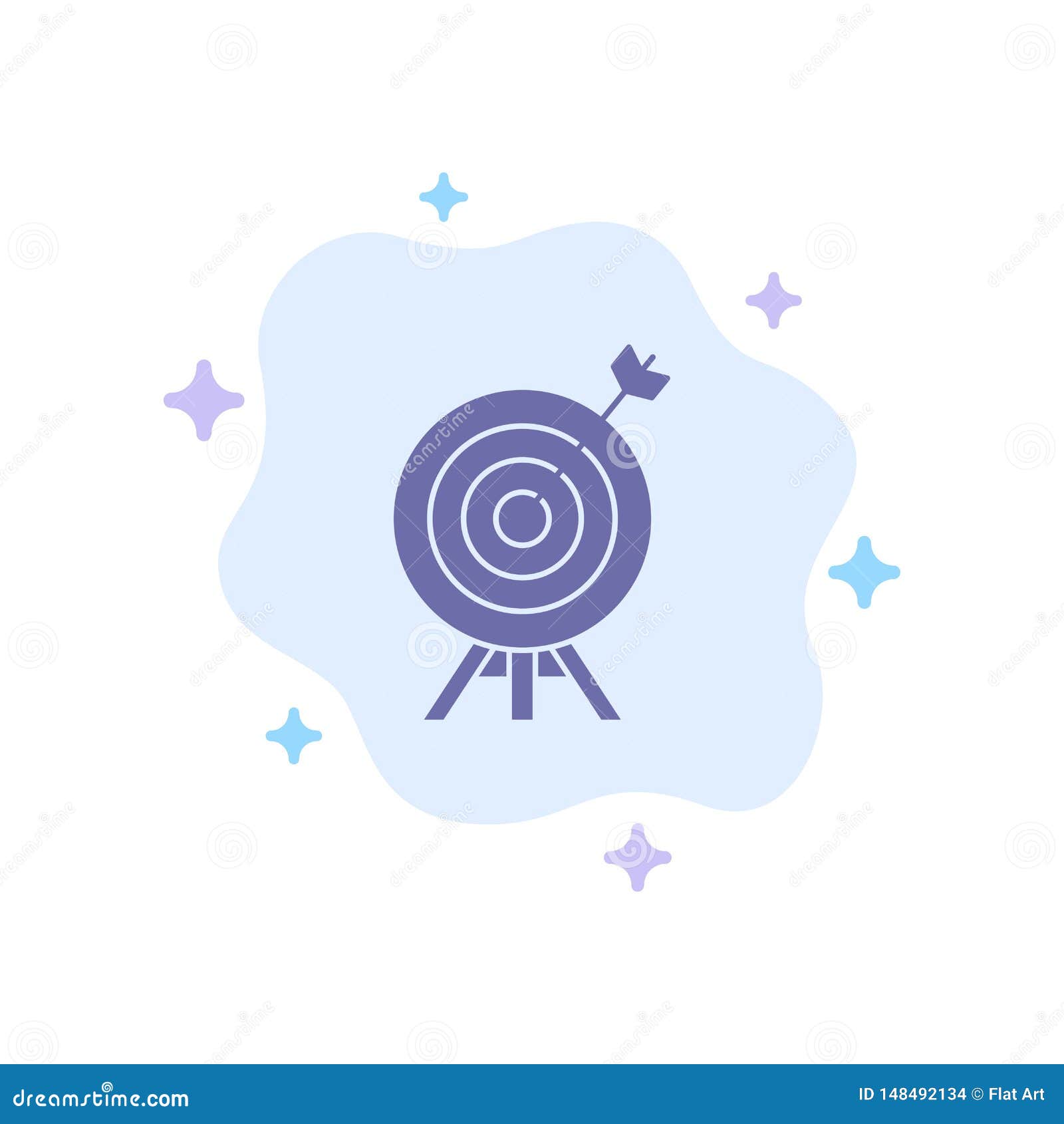 Target, Archery, Arrow, Board Blue Icon on Abstract Cloud Background ...